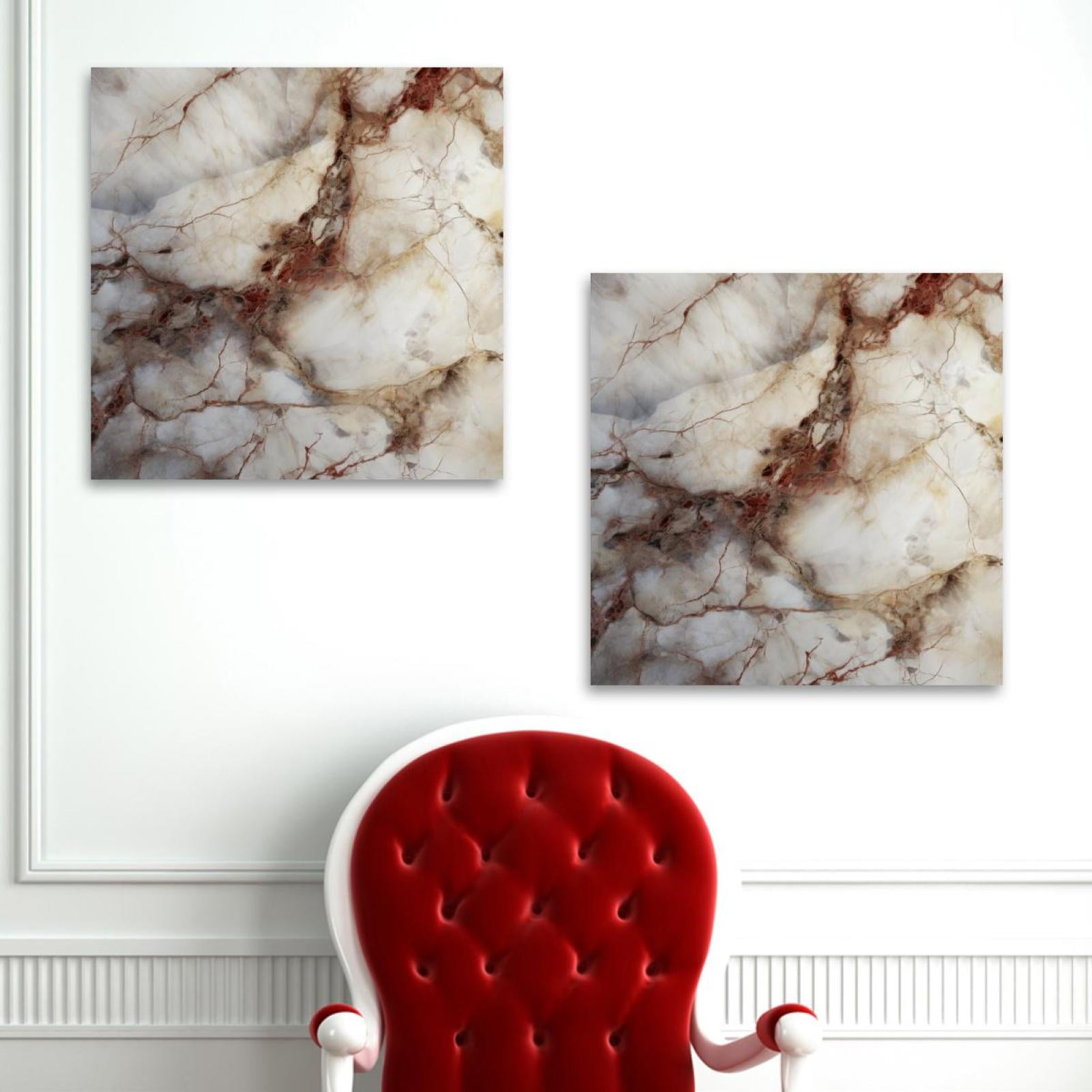 OWNSERIES Marble Pattern 2PC Canvas Wall Art Paintings for Living Room ...