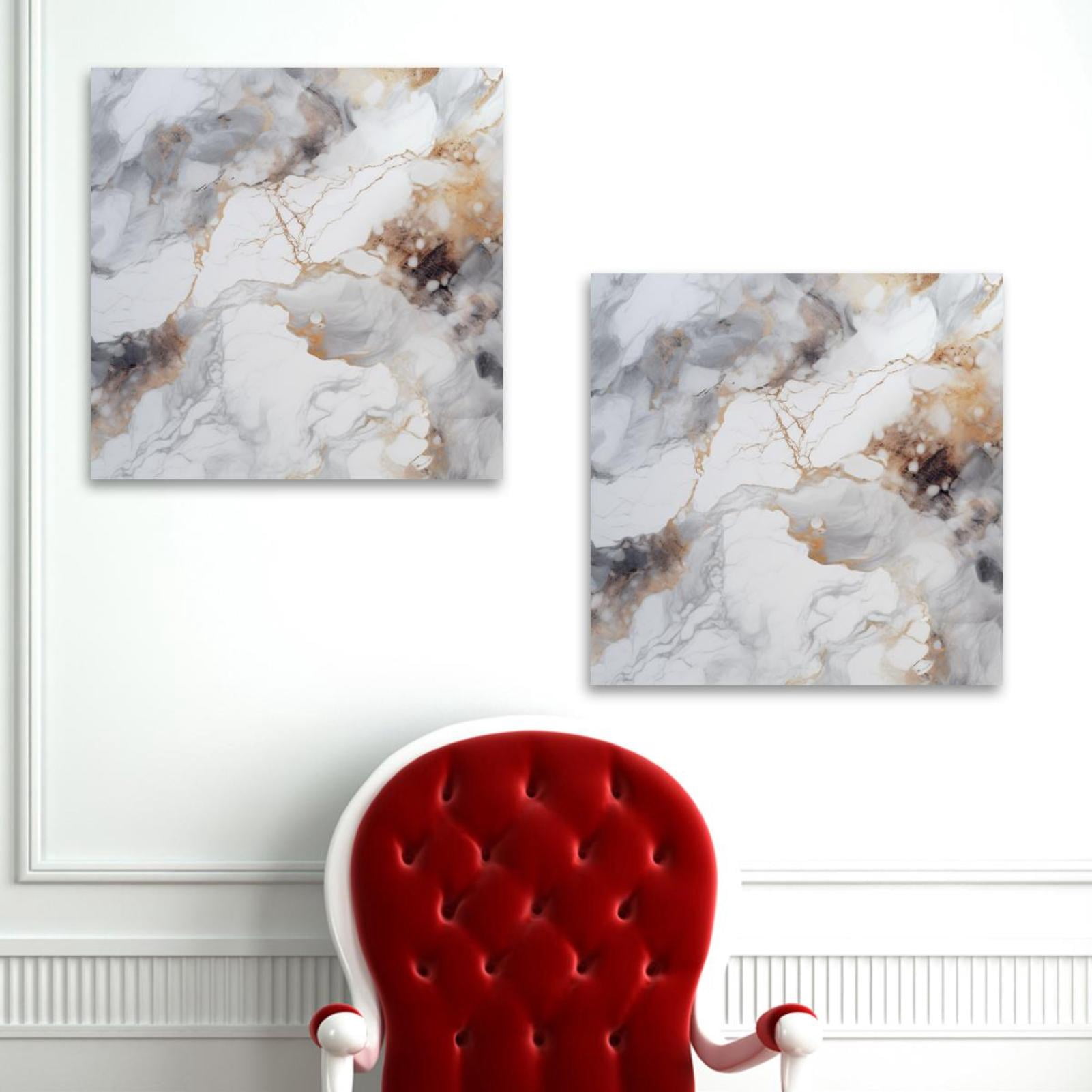 OWNSERIES Marble Pattern 2PC Canvas Wall Art Paintings for Living Room ...