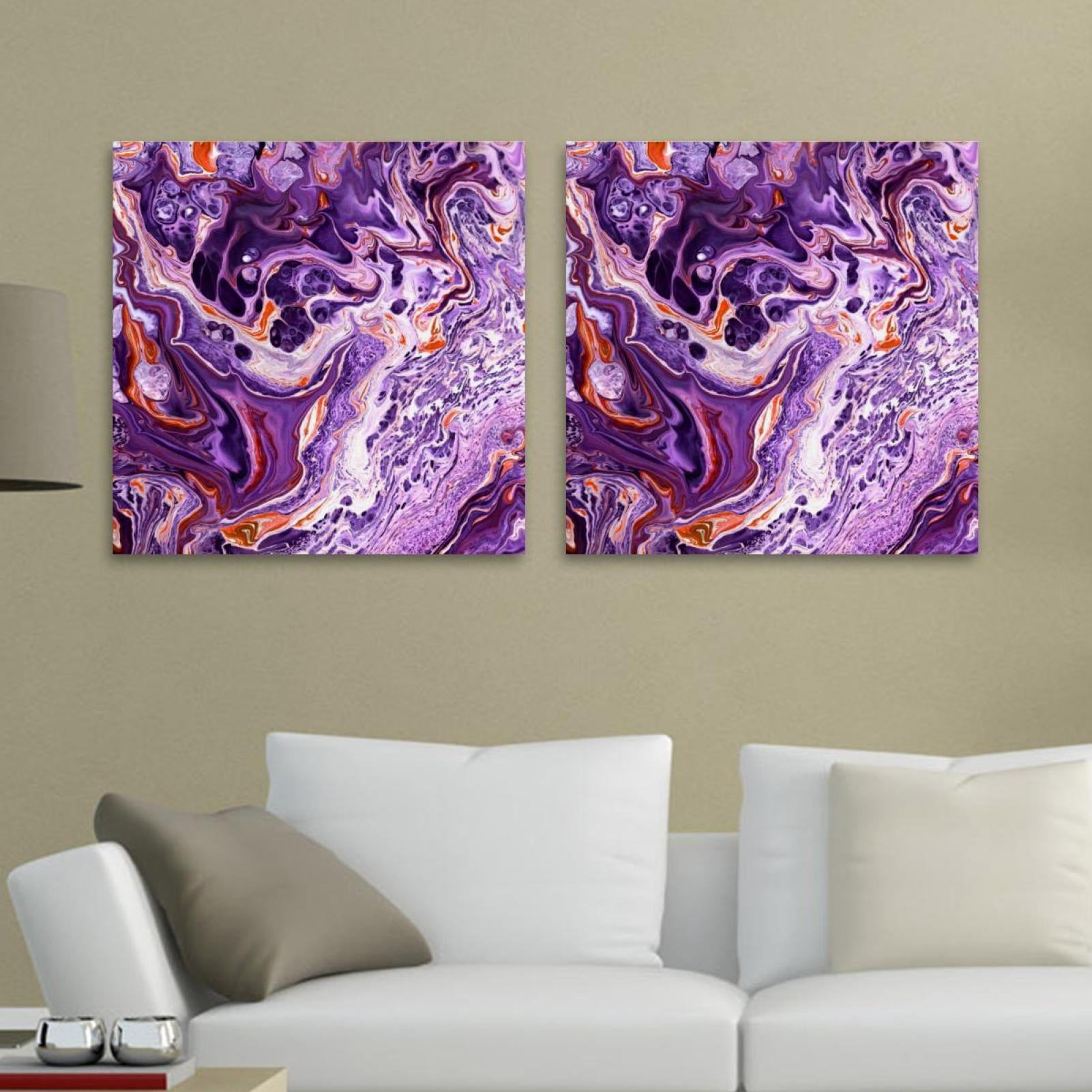 OWNSERIES Marble Pattern 2PC Canvas Wall Art Paintings for Living Room ...