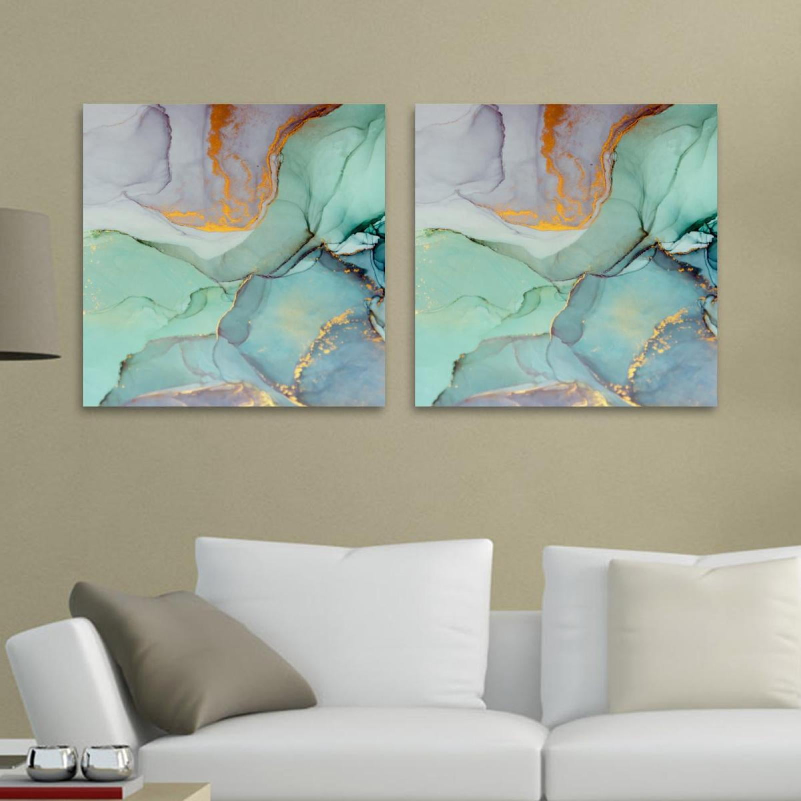 OWNSERIES Marble Pattern 2PC Canvas Wall Art Paintings for Living Room ...