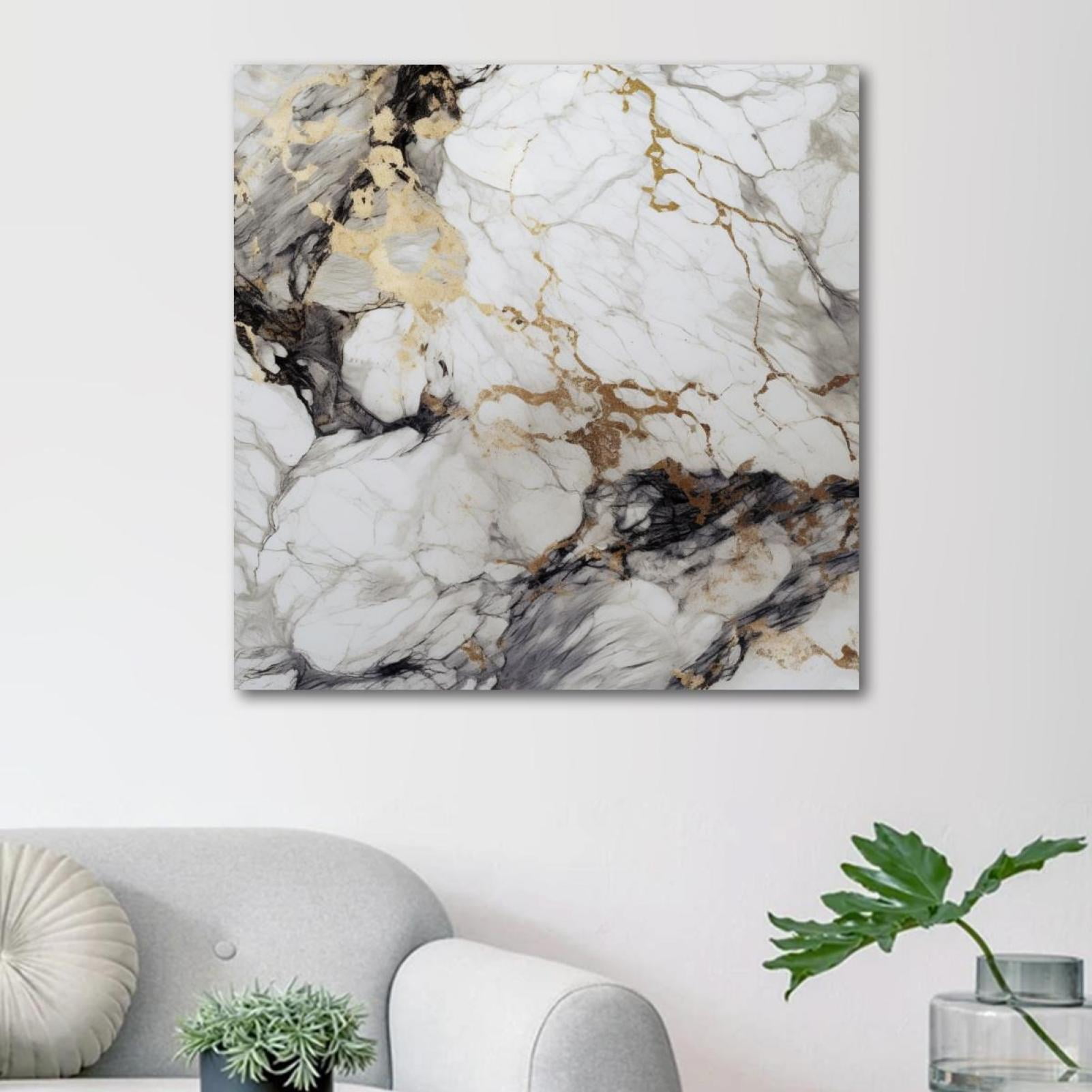 OWNSERIES Marble Pattern Canvas Wall Art Paintings for Living Room ...