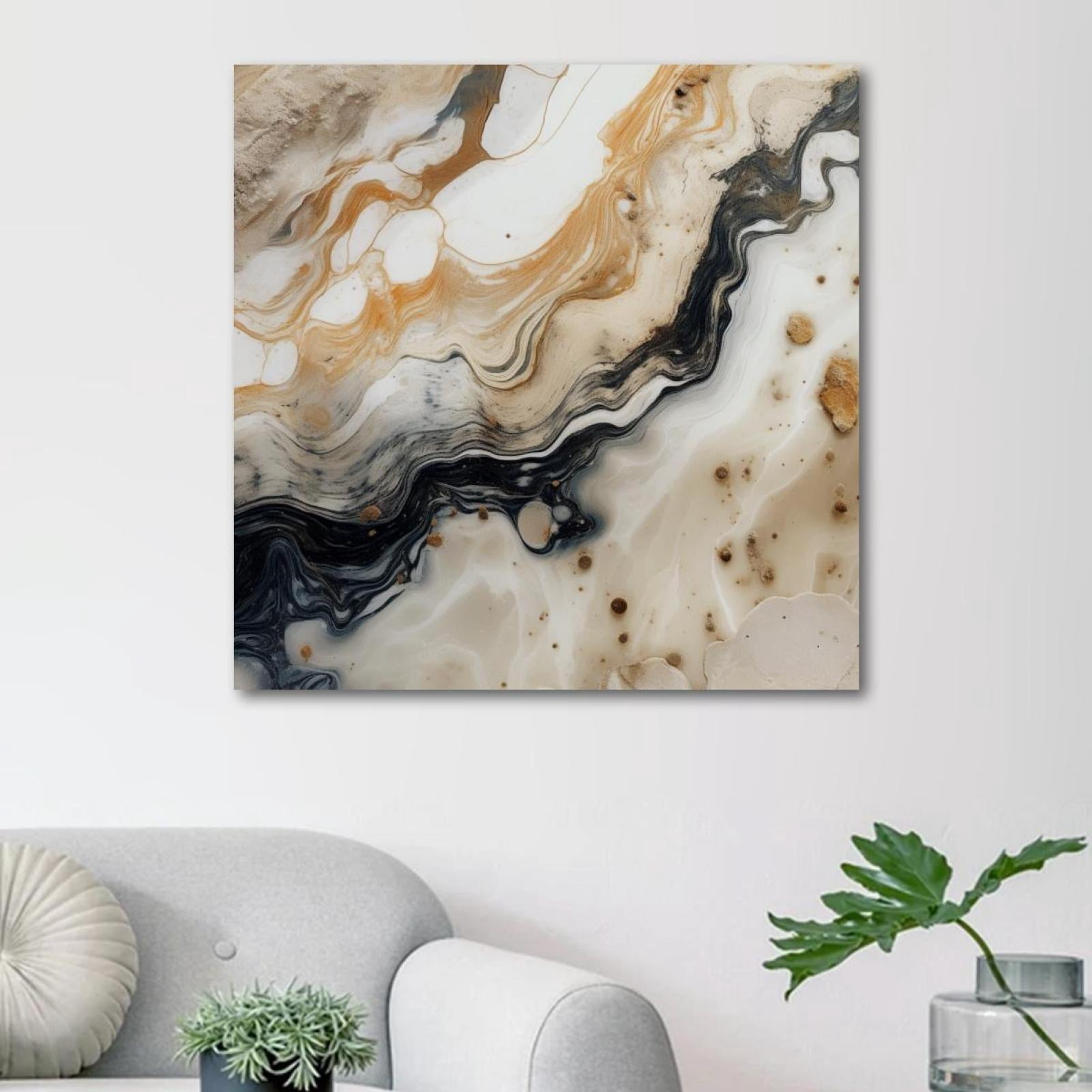 OWNSERIES Marble Pattern Canvas Wall Art Paintings for Living Room ...