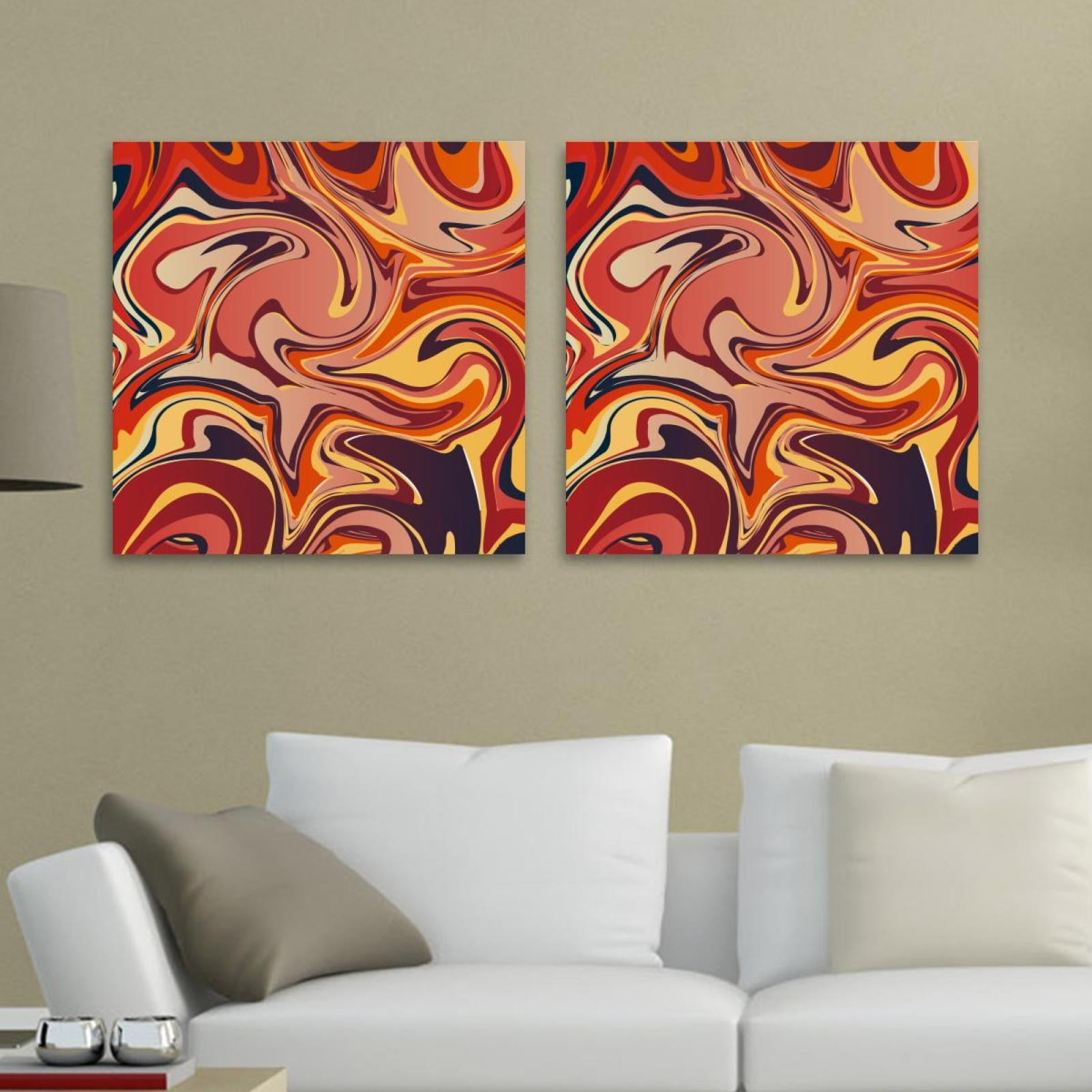 OWNSERIES Marbling Texture Pattern 2PC Canvas Wall Art Paintings for ...