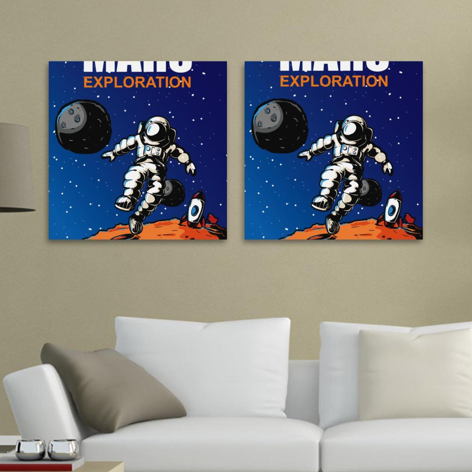 OWNSERIES Mars Exploration Planet Pattern 2PC Canvas Wall Art Paintings ...