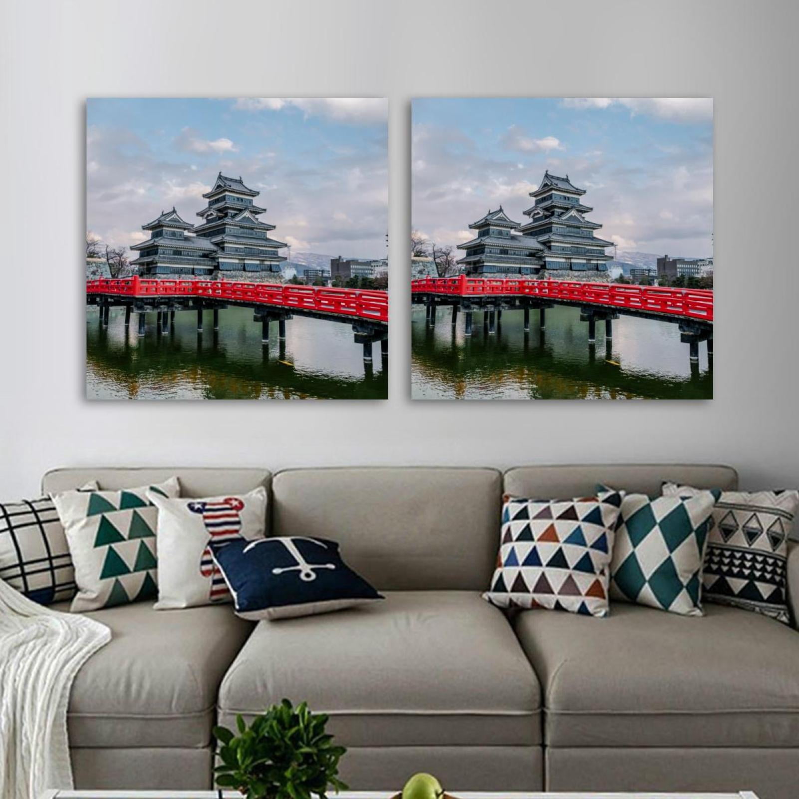 OWNSERIES Matsumoto Castle Japan Pattern 2PC Canvas Wall Art Paintings ...