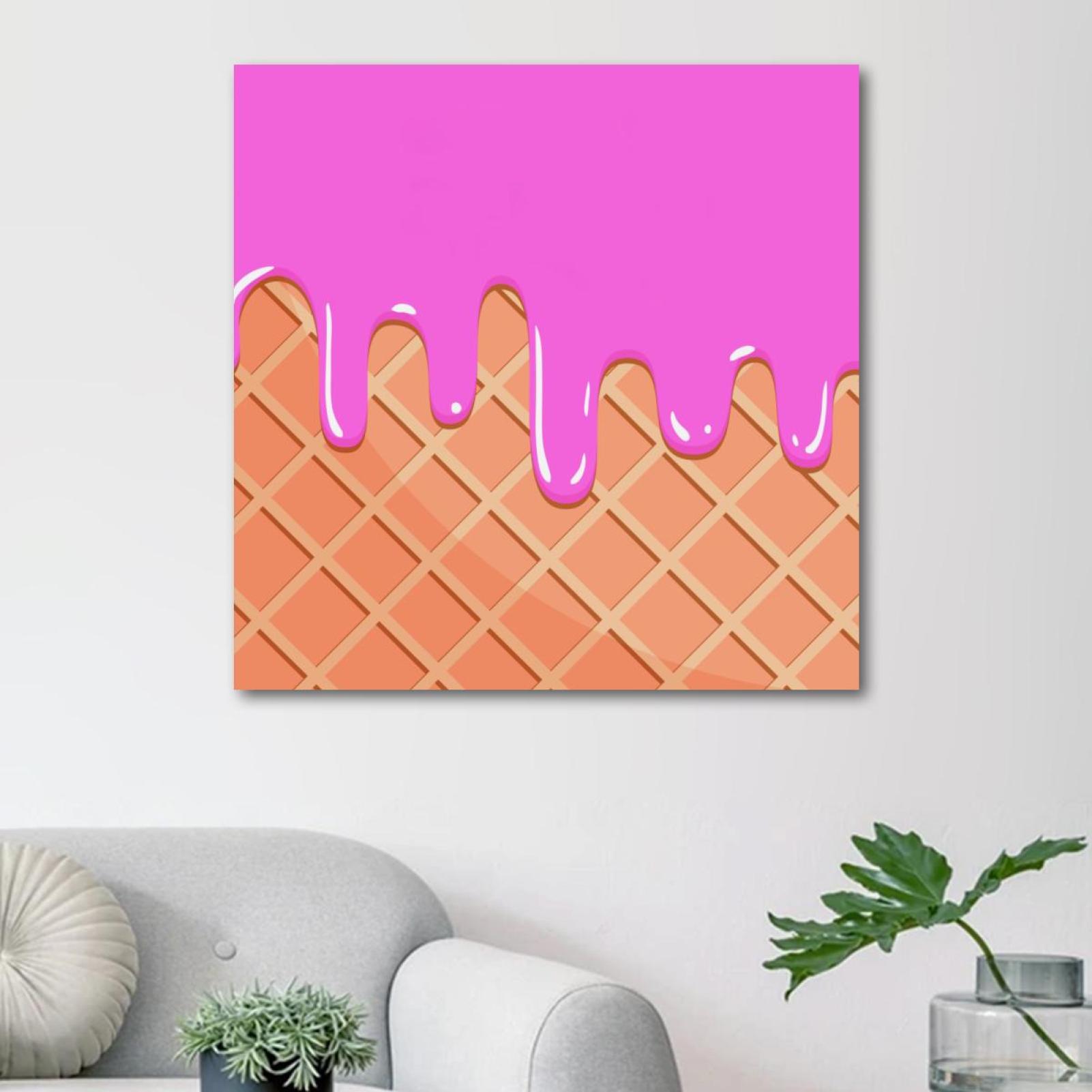 OWNSERIES Melting Ice Cream Pattern Canvas Wall Art Paintings for ...