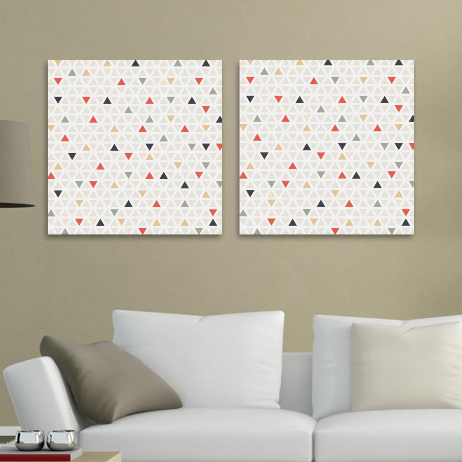 OWNSERIES Modern Colorful Triangle Pattern-01 Pattern 2PC Canvas Wall ...