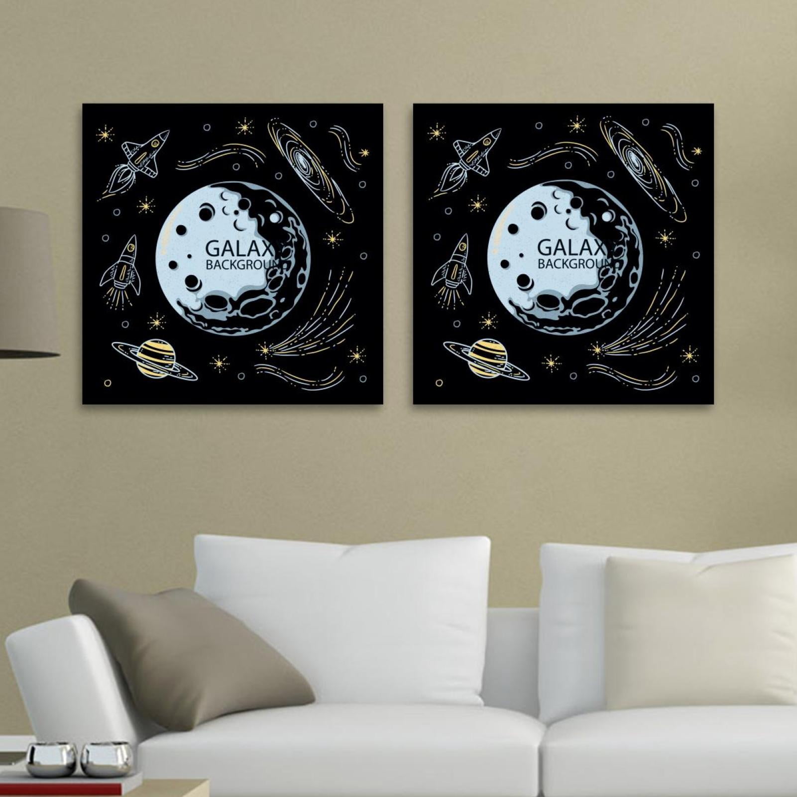 OWNSERIES Modern Galaxy Background Pattern 2PC Canvas Wall Art ...