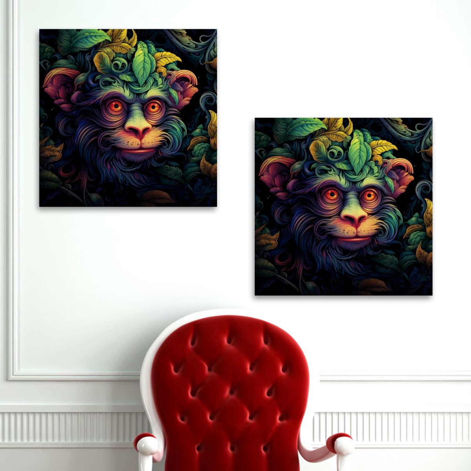 OWNSERIES Monkey Pattern 2PC Canvas Wall Art Paintings for Living Room ...