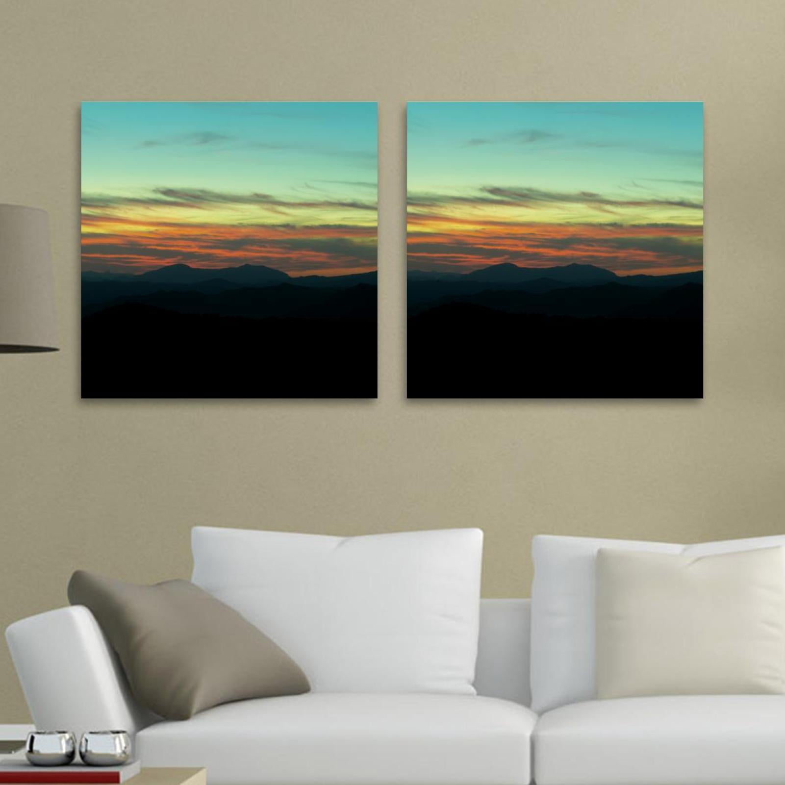 OWNSERIES Mountain Dramatic Sky Sundown Background Pattern 2PC Canvas ...
