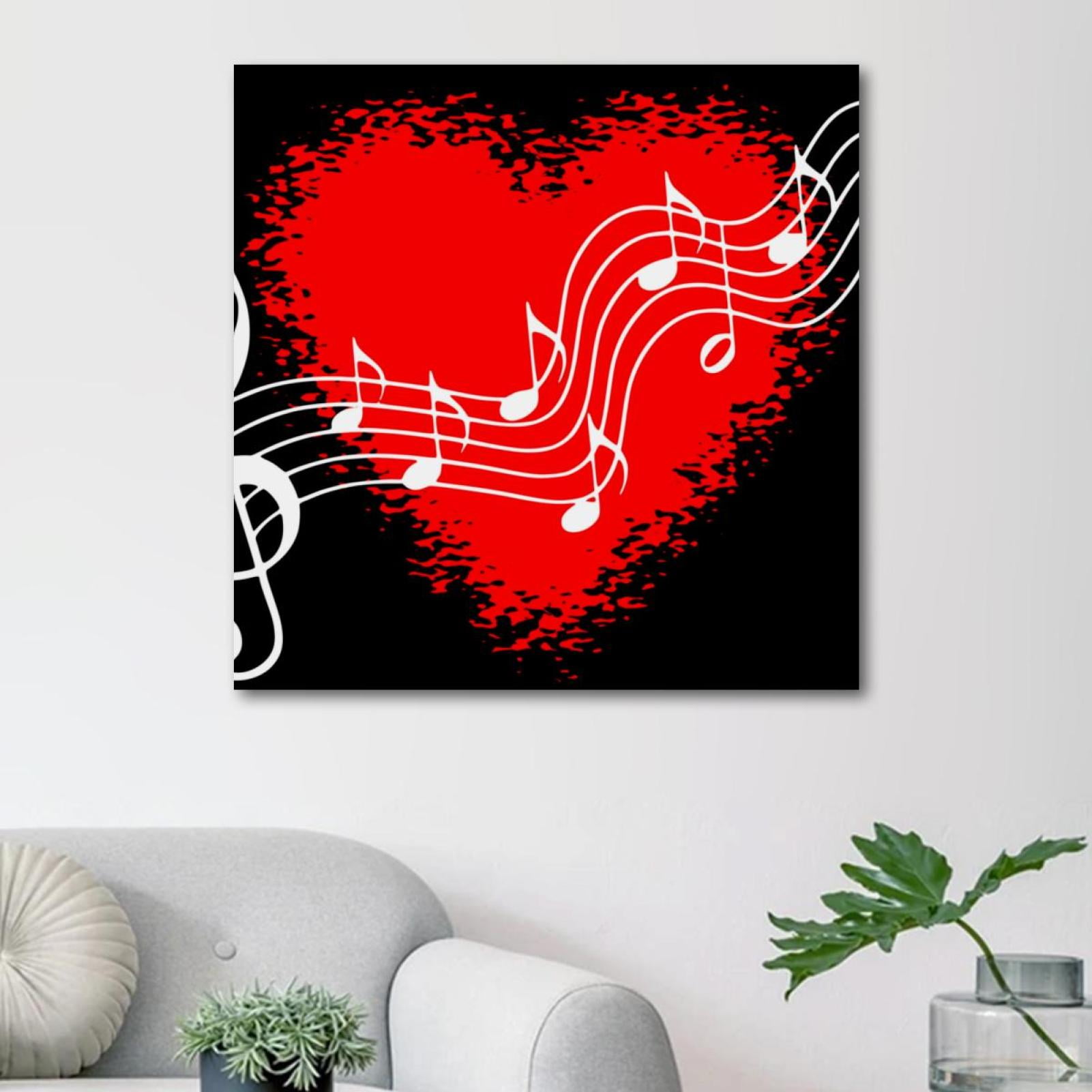 OWNSERIES Music Musical Note Melody Note Clef Pattern Canvas Wall Art ...