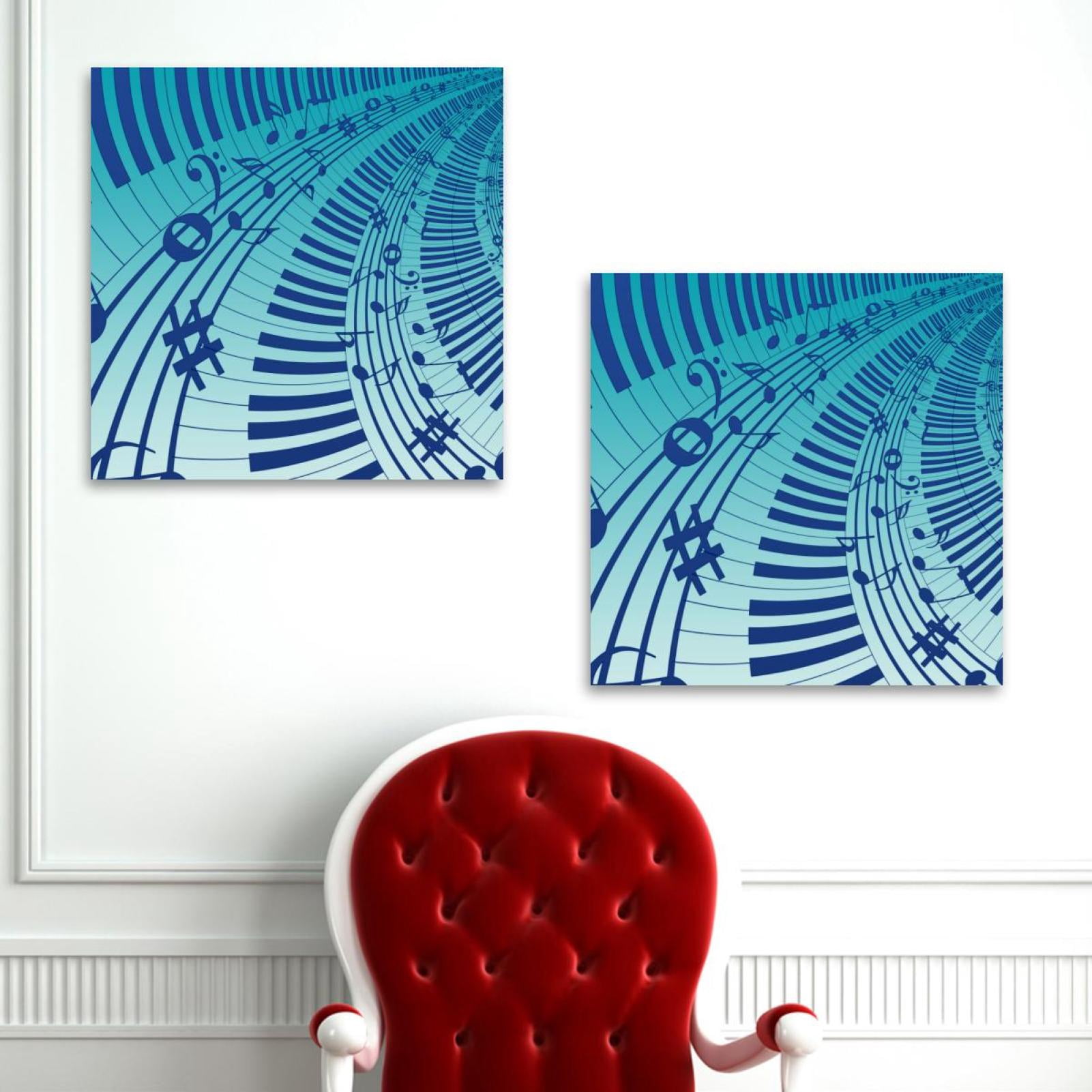 OWNSERIES Music Piano Pattern 2PC Canvas Wall Art Paintings for Living ...