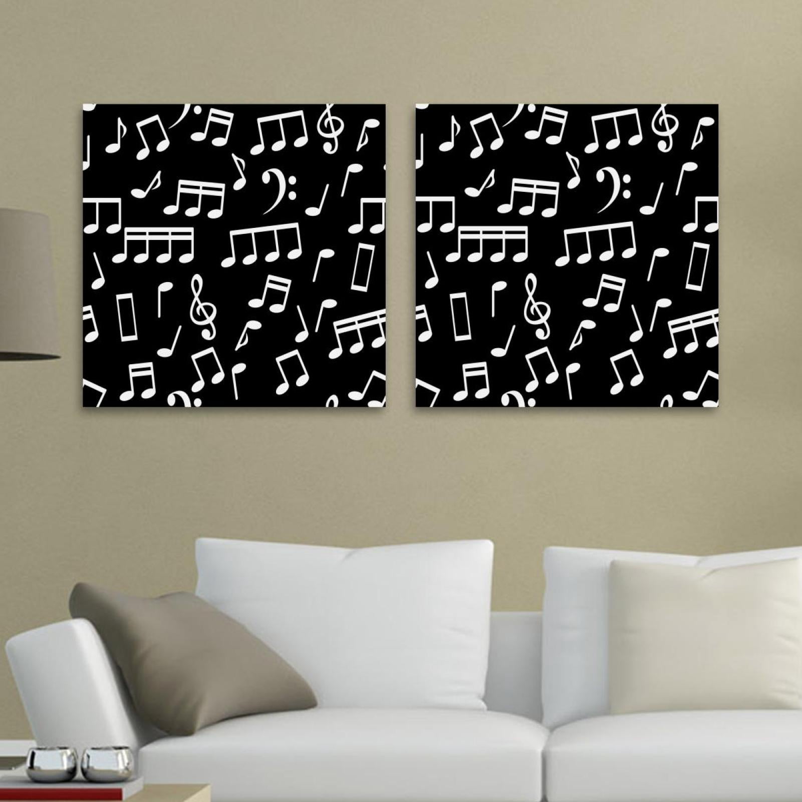 OWNSERIES Musical Notes Pattern 2PC Canvas Wall Art Paintings for ...