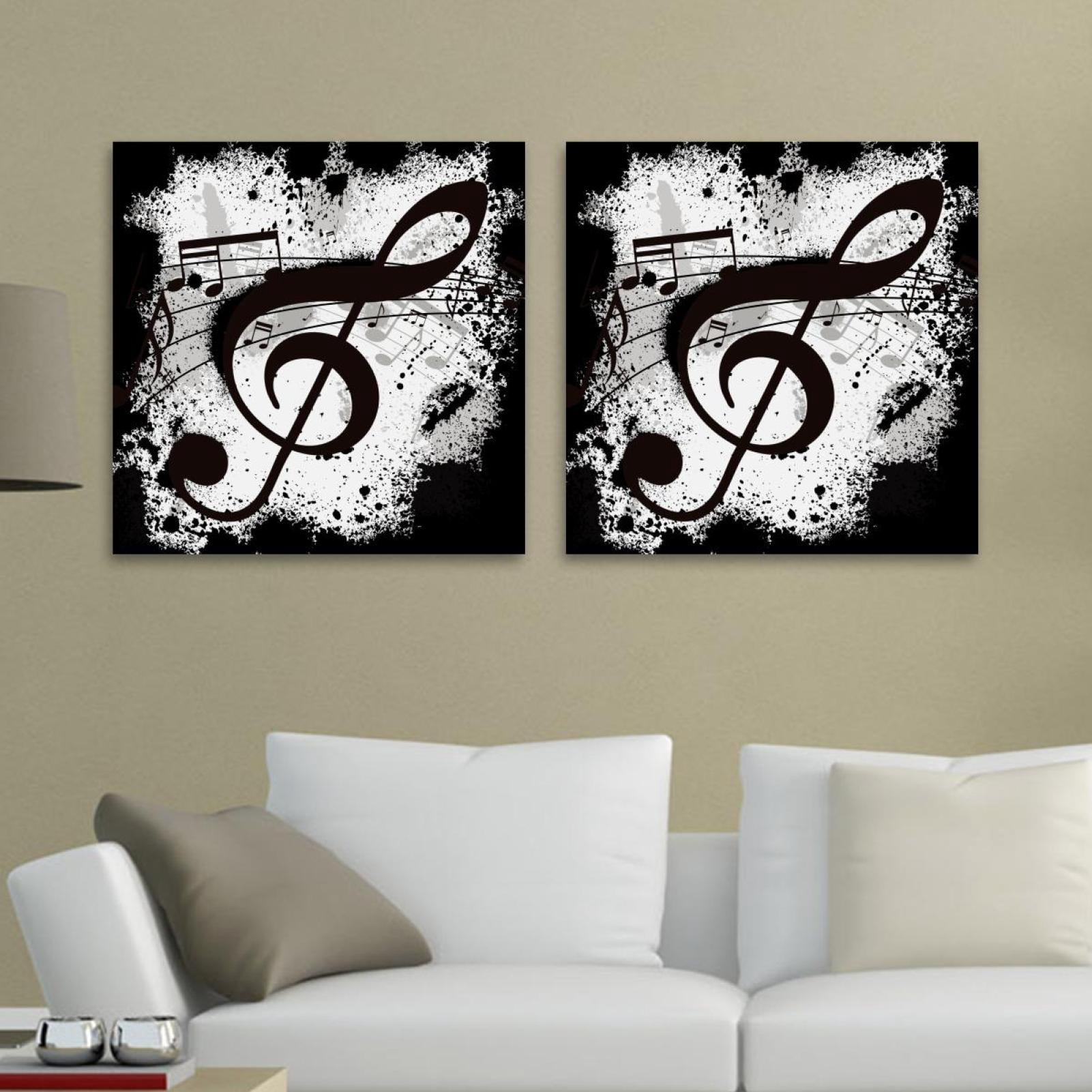 OWNSERIES Musical Notes Pattern 2PC Canvas Wall Art Paintings for ...