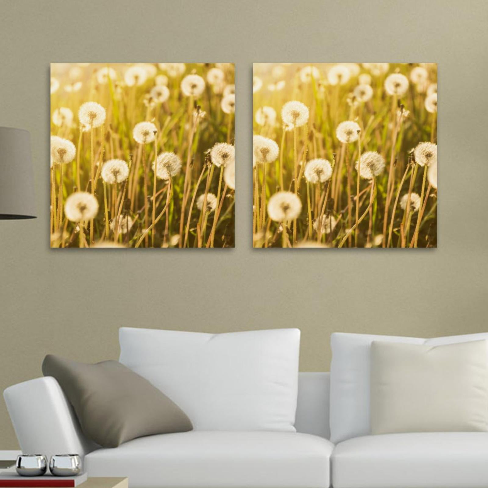OWNSERIES Nature Realistic Dandelion Field in the Sunshine Pattern 2PC ...