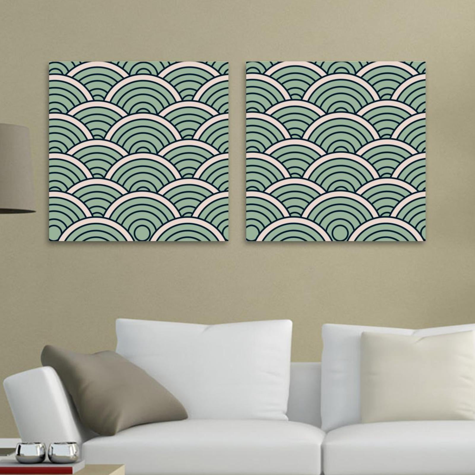 OWNSERIES Nautical Japan Wave Pattern 2PC Canvas Wall Art Paintings for ...