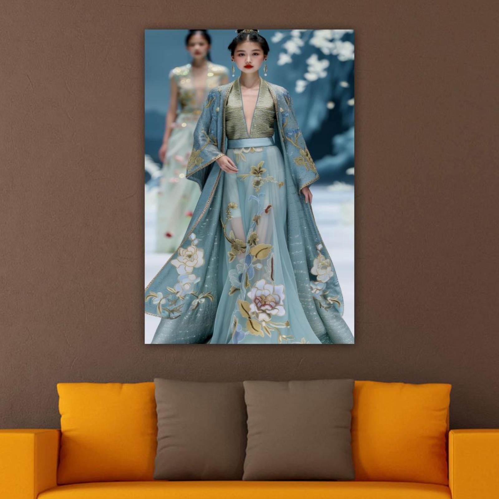 OWNSERIES New Chinese Style Cheongsam Glass Beauty Pattern Canvas Wall ...