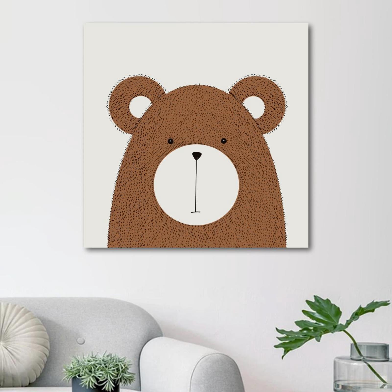OWNSERIES Nice Hand Drawn Bear Design-01 Pattern Canvas Wall Art ...
