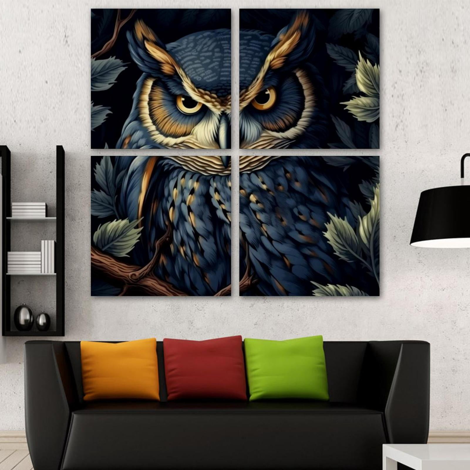 OWNSERIES Nighthawk Pattern 4PC Frameless Canvas Wall Art Paintings for ...