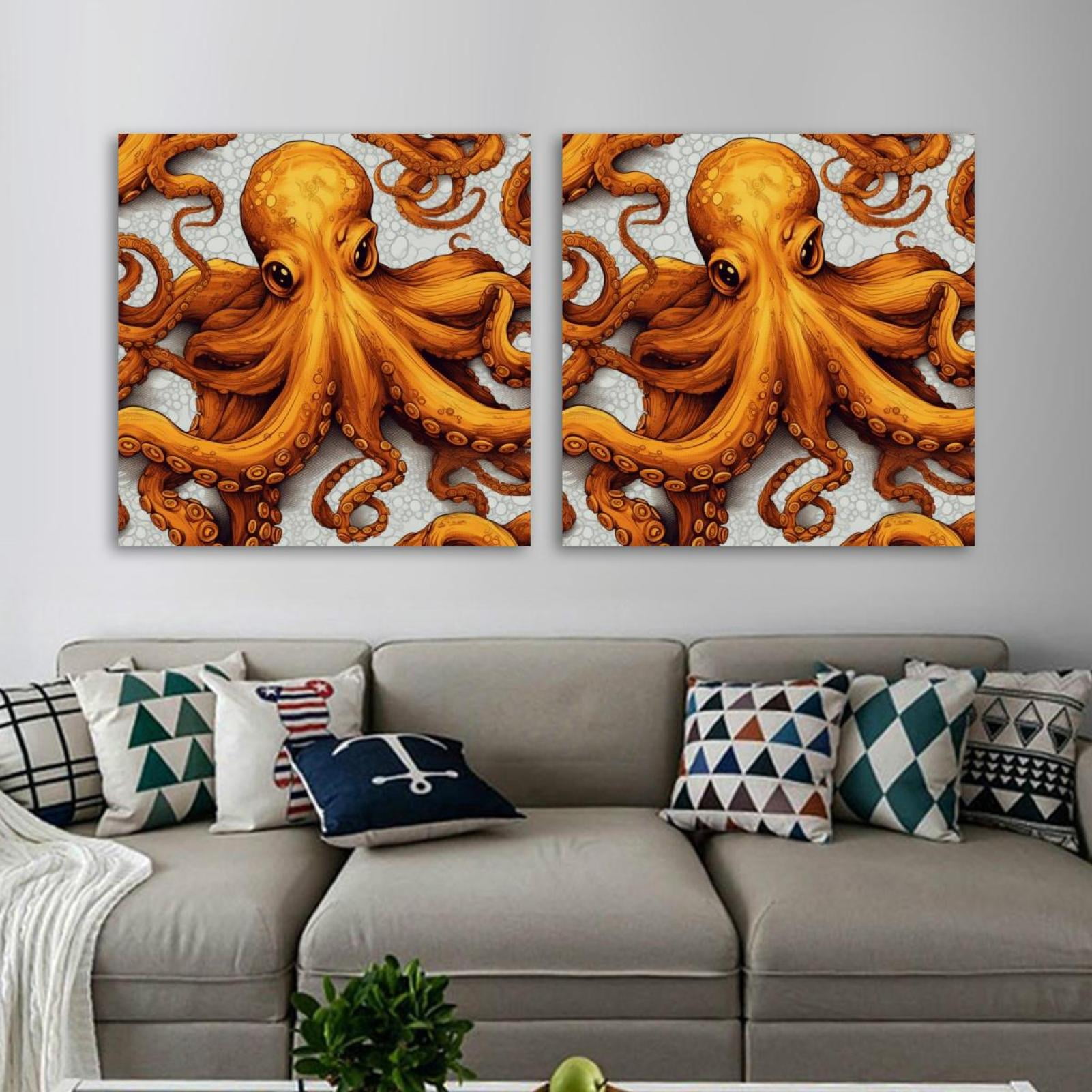 OWNSERIES Octopus Pattern 2PC Canvas Wall Art Paintings for Living Room ...