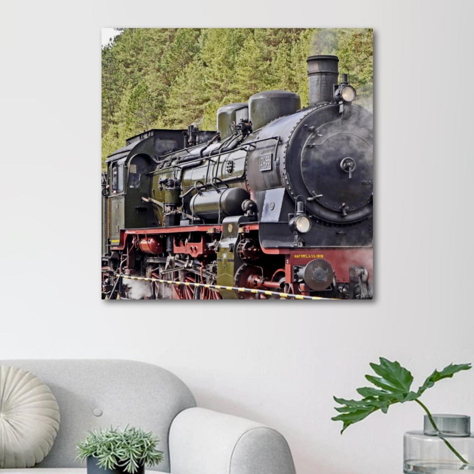 OWNSERIES Old Steam Train Locomotive Pattern Canvas Wall Art Paintings ...