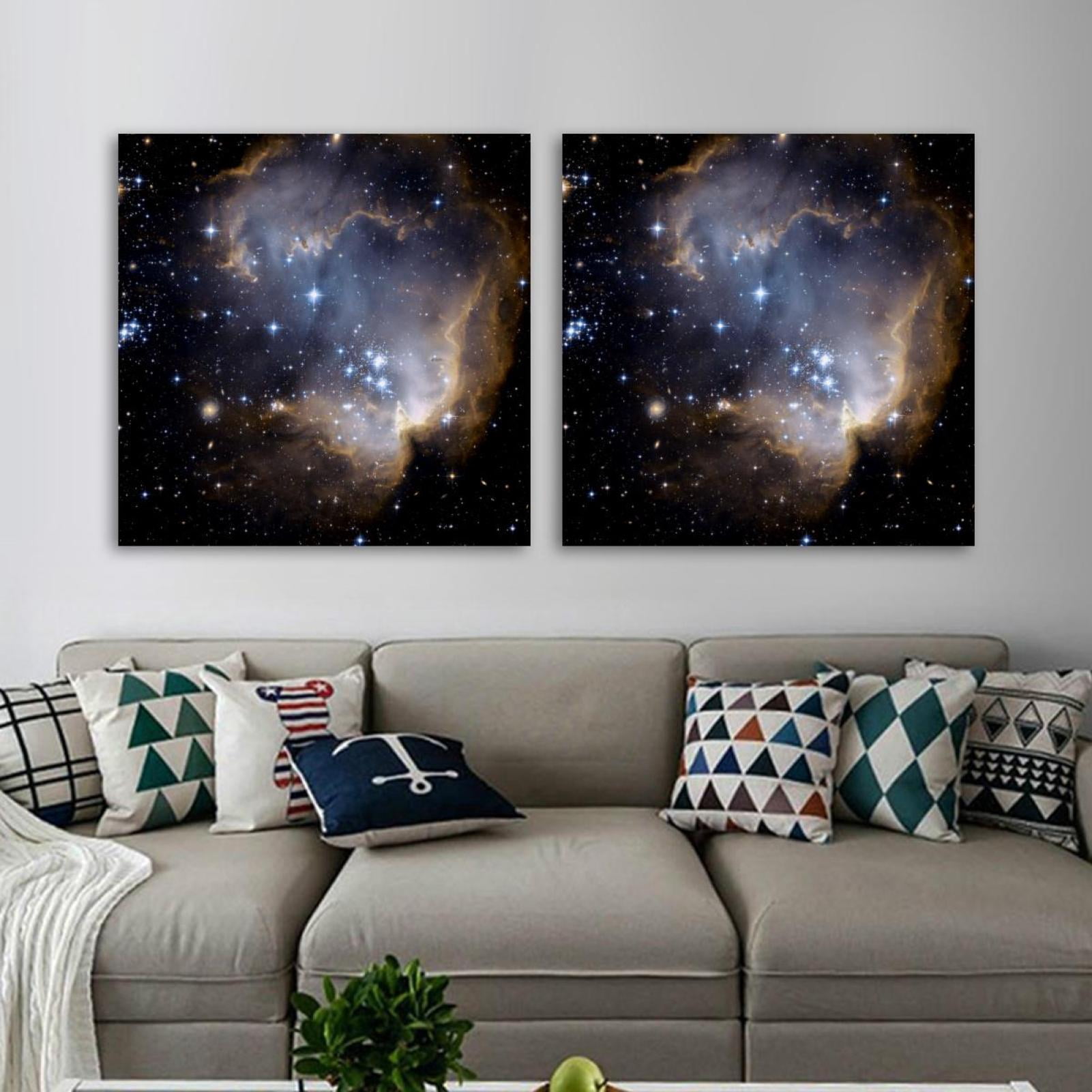OWNSERIES Outer Space Galaxy Constellation Pattern 2PC Canvas Wall Art ...