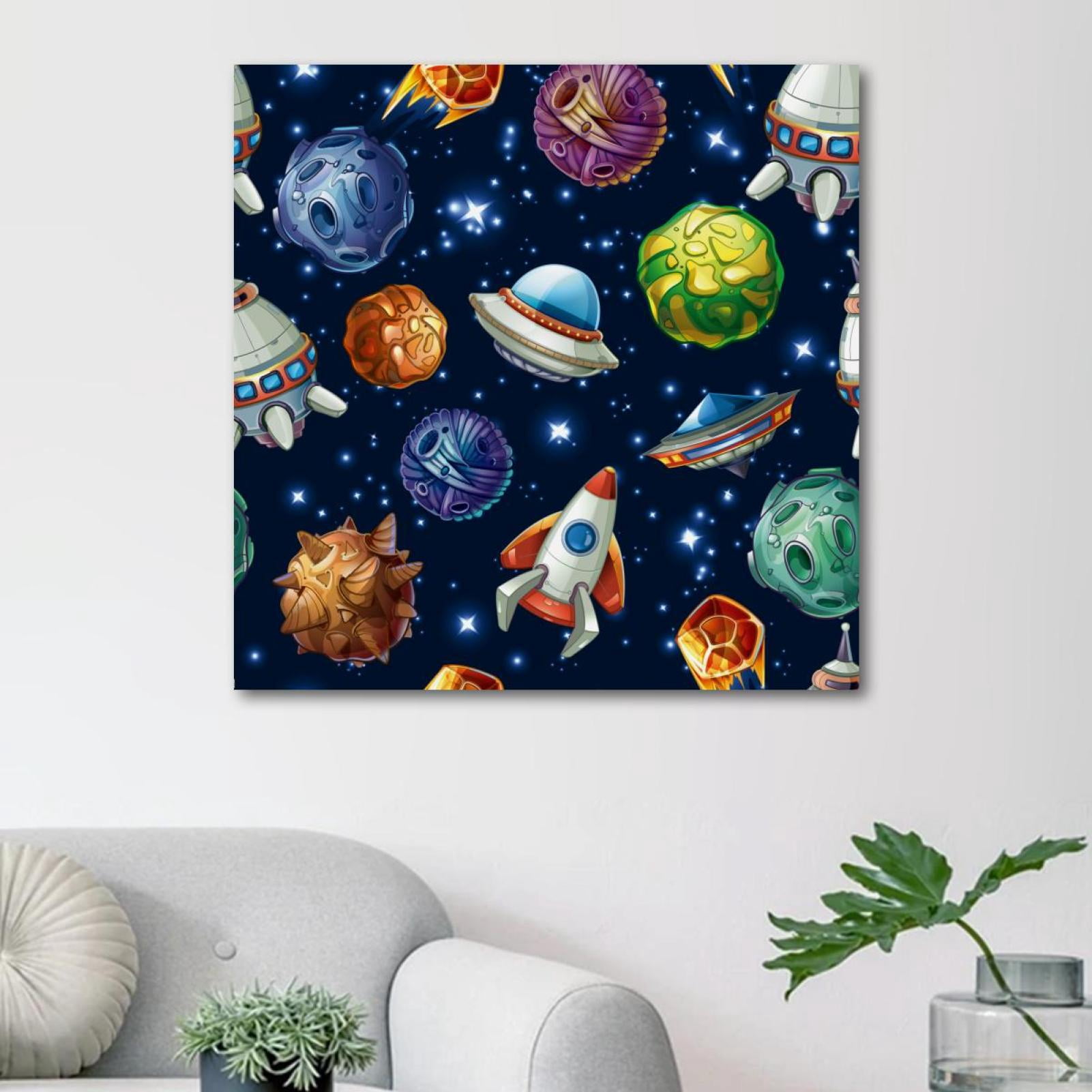 OWNSERIES Outer Space Pattern Canvas Wall Art Paintings for Living Room ...