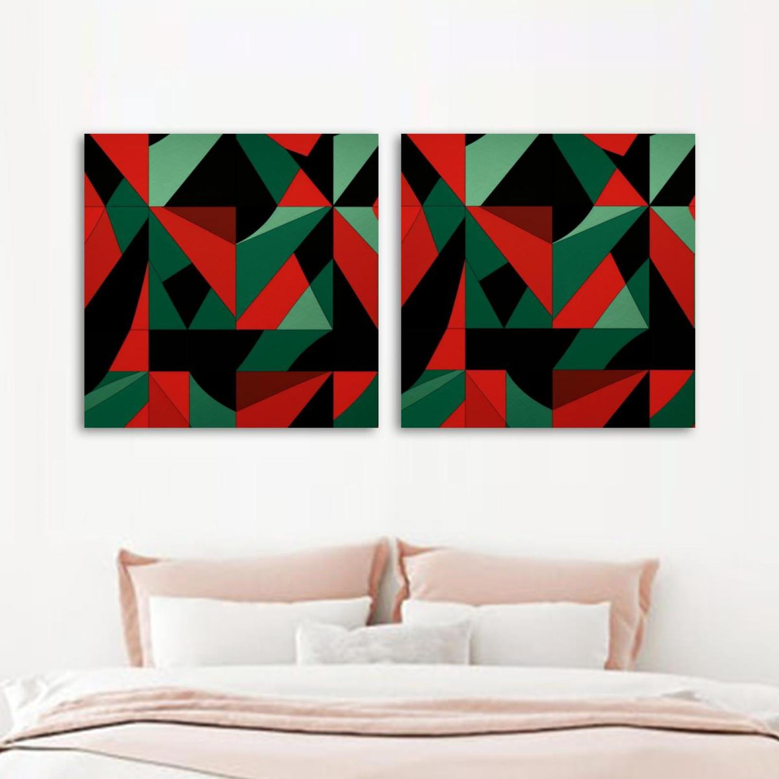 OWNSERIES Palestine Flag Pattern Pattern 2PC Canvas Wall Art Paintings ...