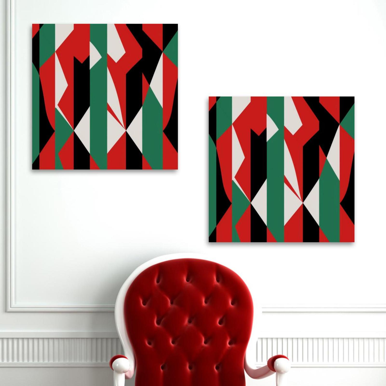 OWNSERIES Palestine Flag Pattern 2PC Canvas Wall Art Paintings for ...