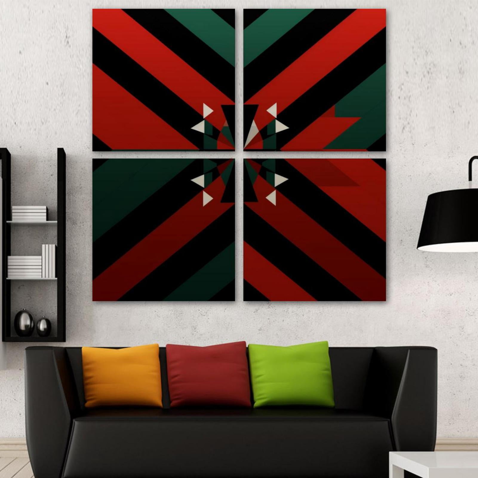 OWNSERIES Palestine Flag Pattern Pattern 4PC Frameless Canvas Wall Art ...