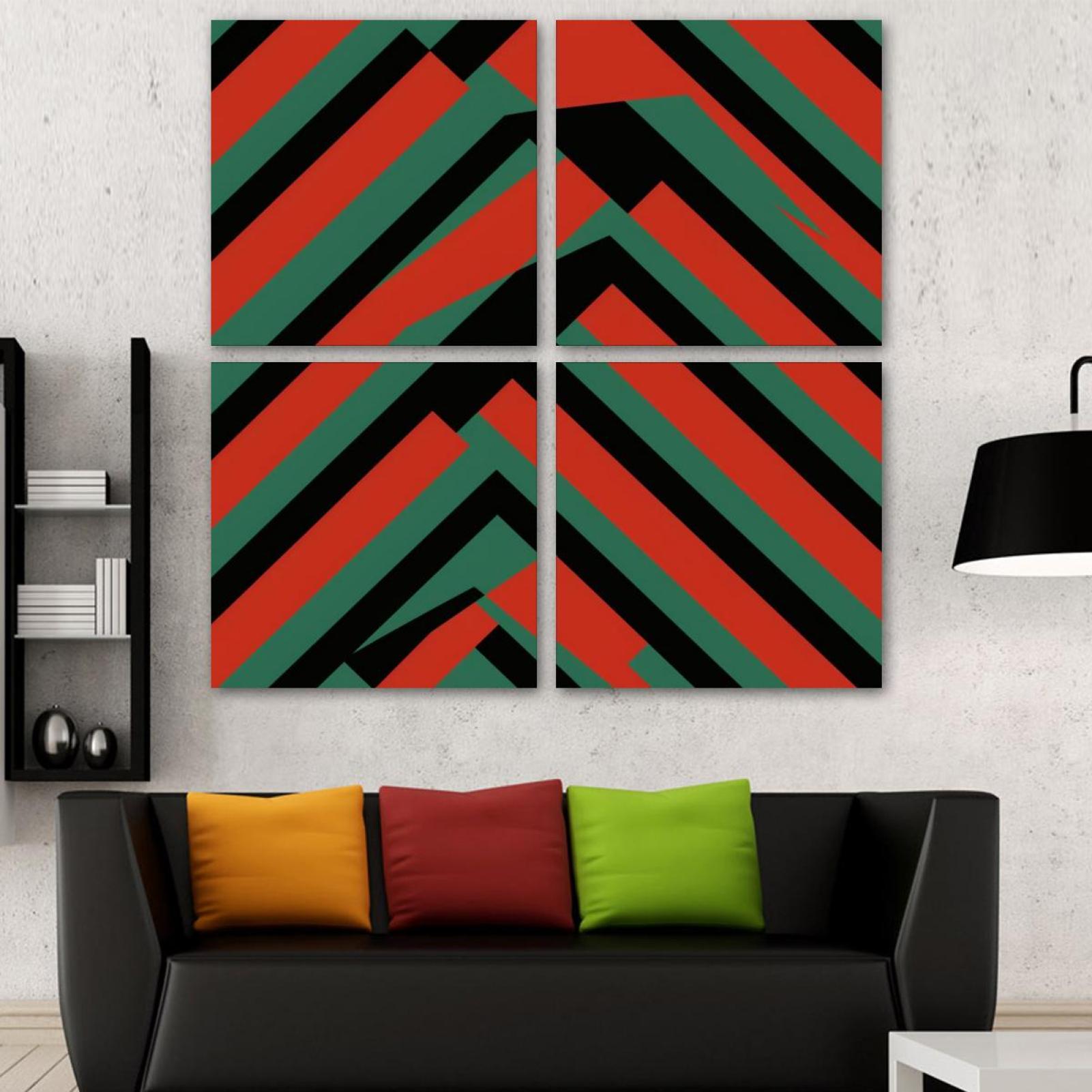 OWNSERIES Palestine Flag Pattern Pattern 4PC Frameless Canvas Wall Art ...