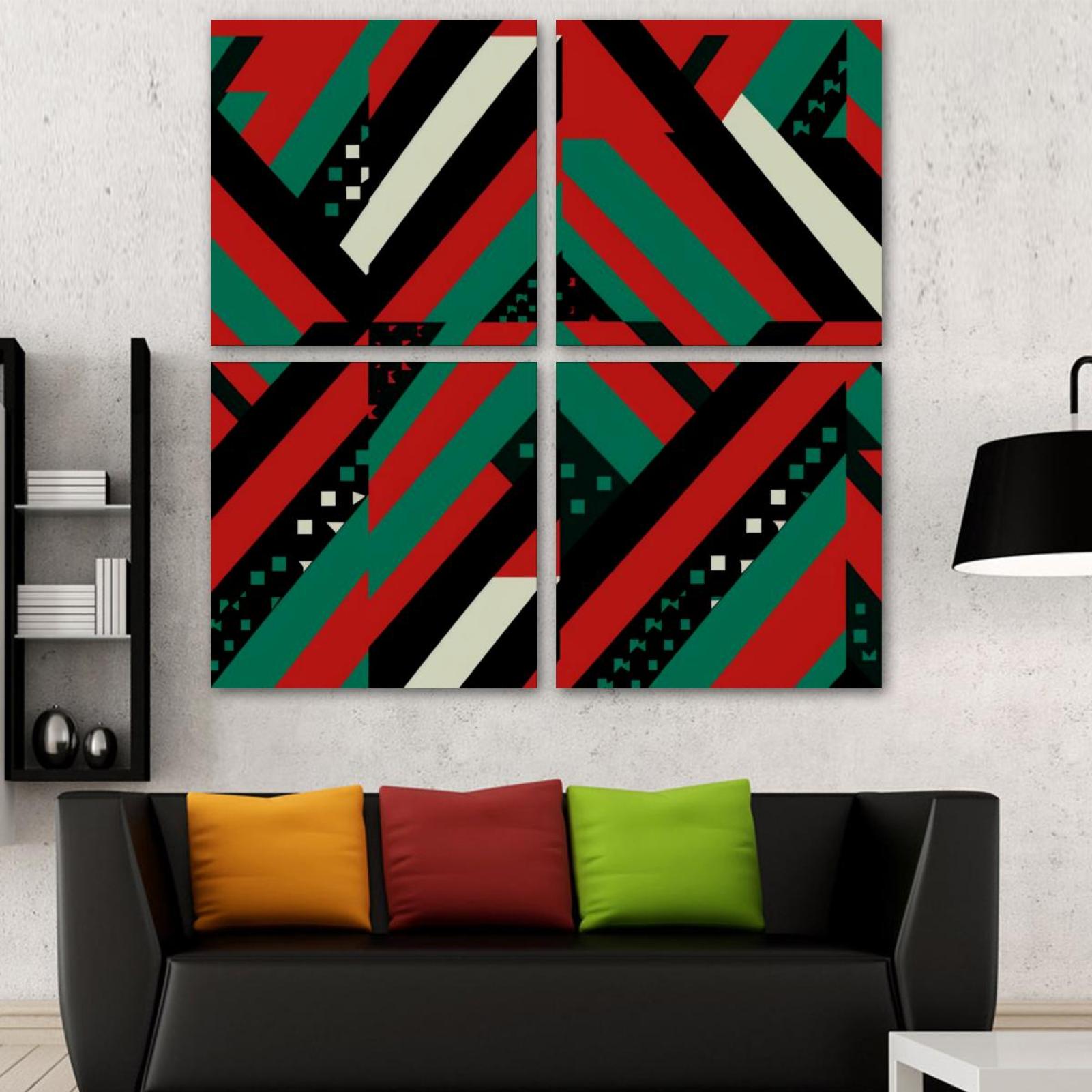 OWNSERIES Palestine Flag Pattern Pattern 4PC Frameless Canvas Wall Art ...