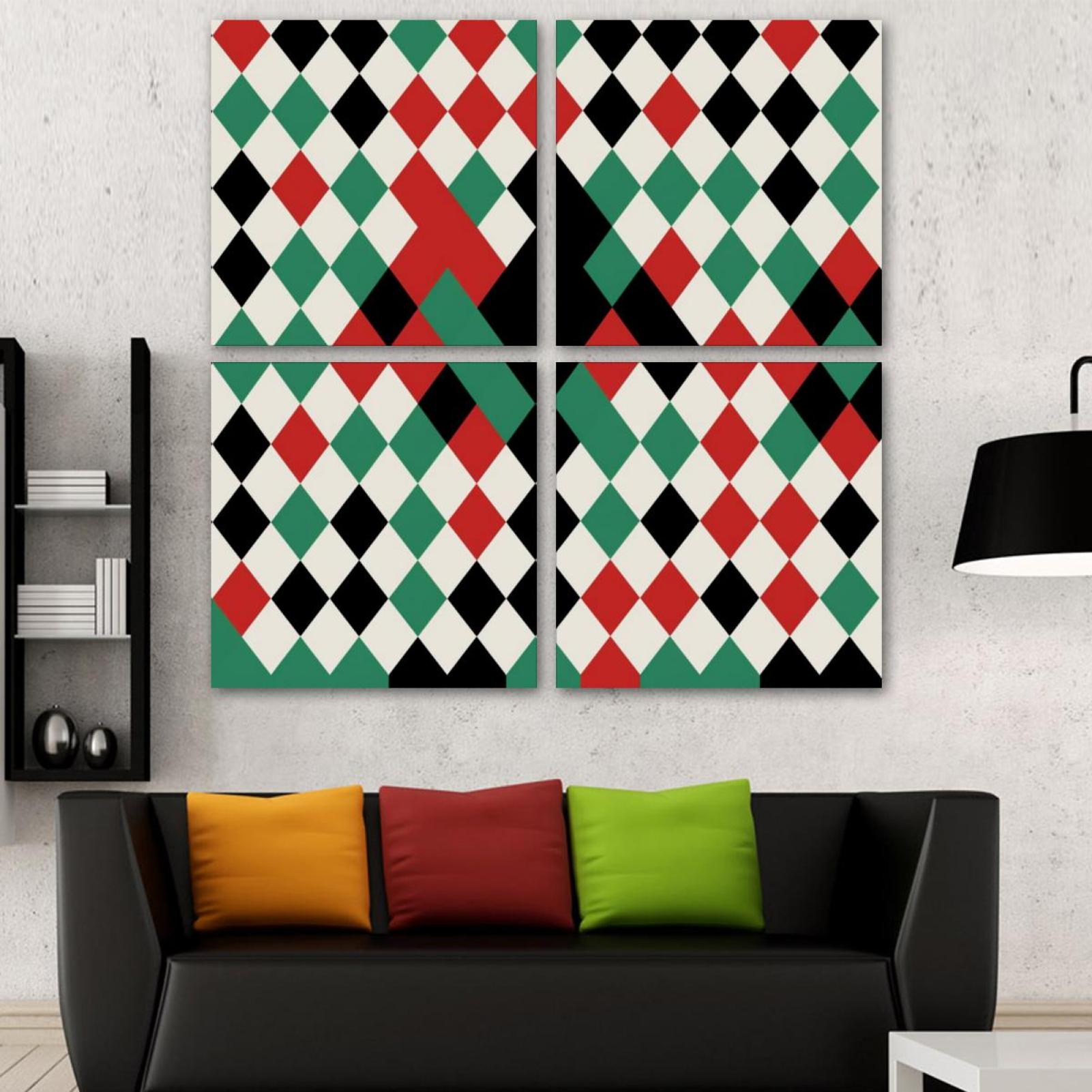 OWNSERIES Palestine Flag Pattern Pattern 4PC Frameless Canvas Wall Art ...