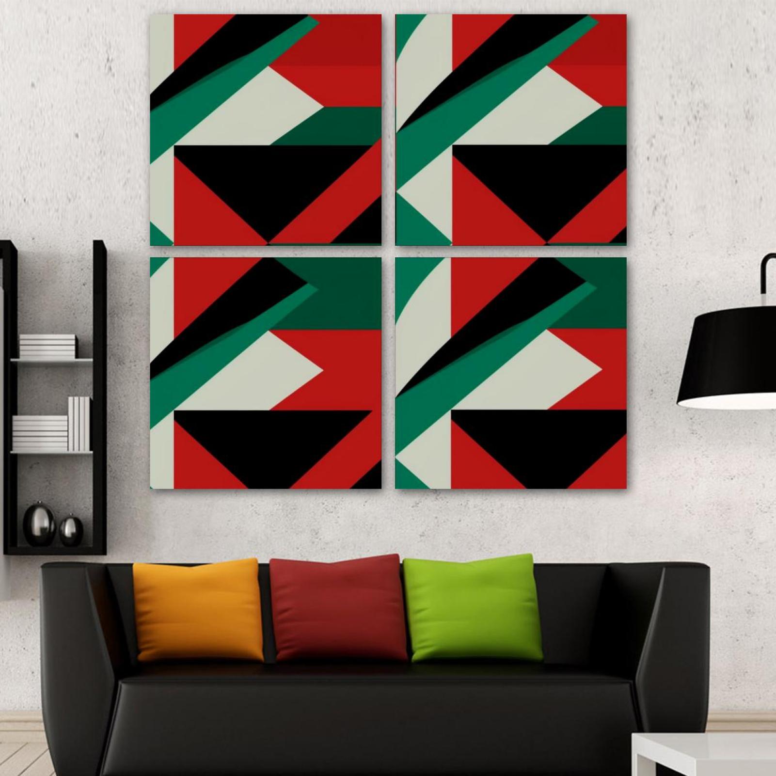 OWNSERIES Palestine Flag Pattern Pattern 4PC Frameless Canvas Wall Art ...