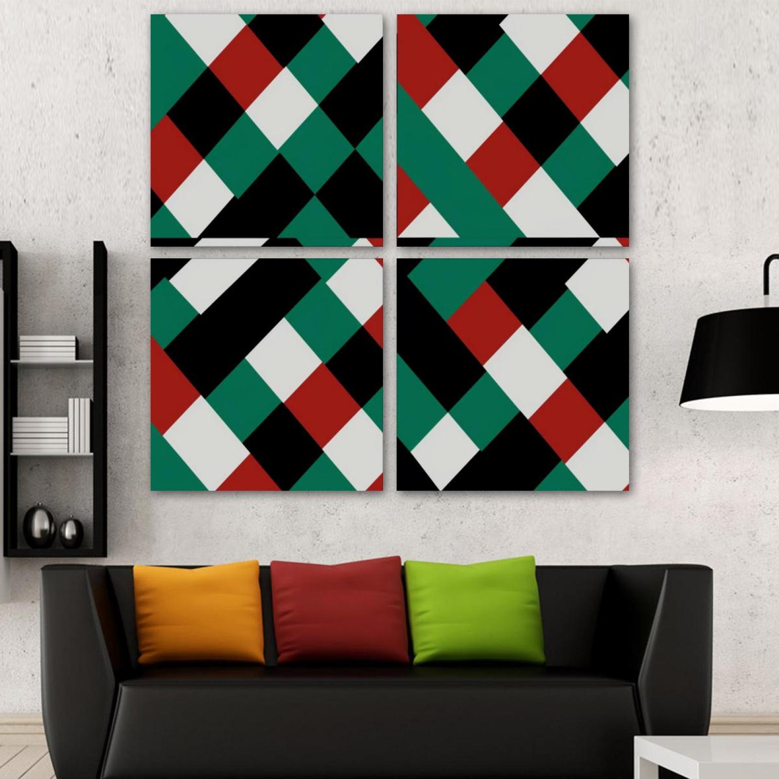 OWNSERIES Palestine Flag Pattern Pattern 4PC Frameless Canvas Wall Art ...
