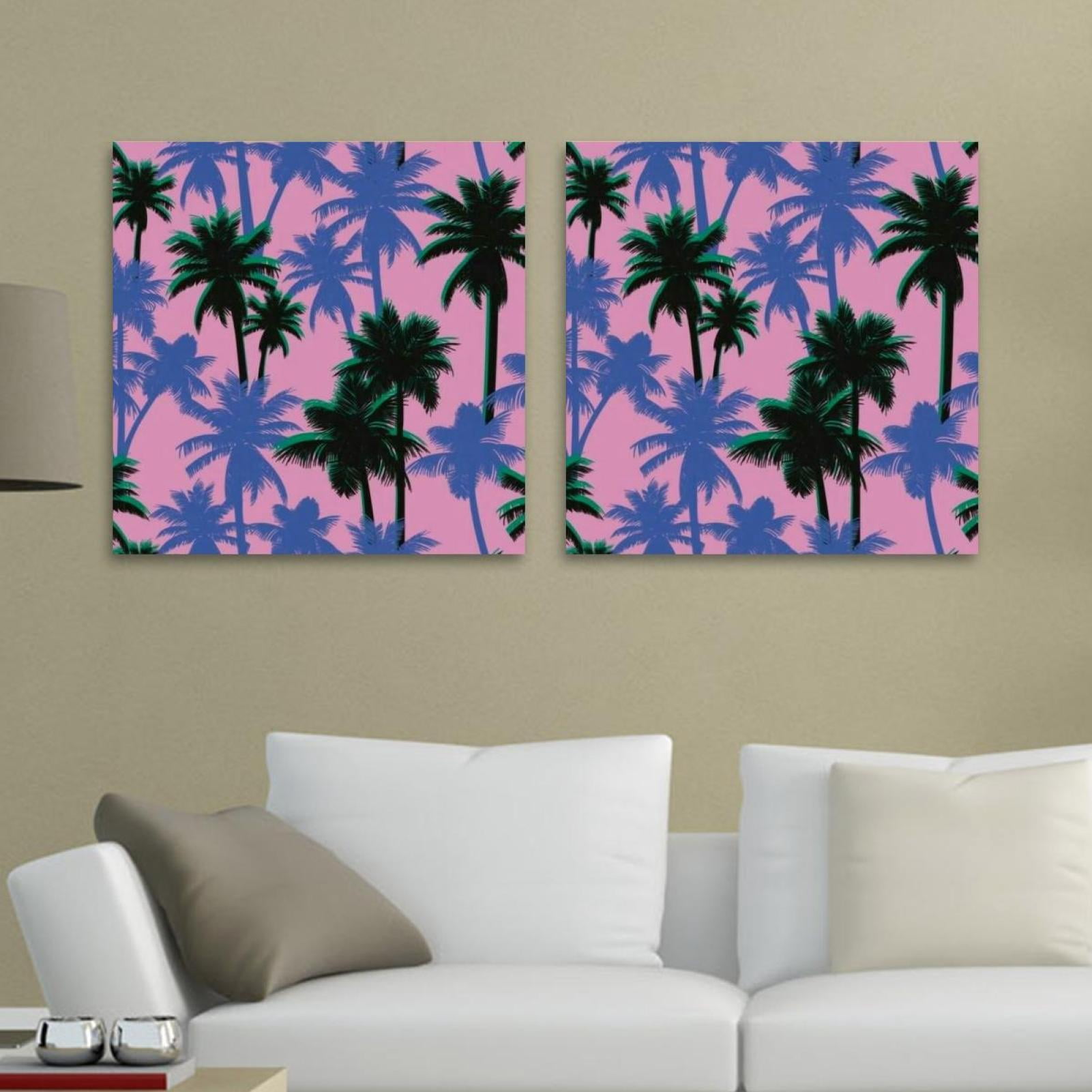 OWNSERIES Palm Trees Plant Pattern 2PC Canvas Wall Art Paintings for ...