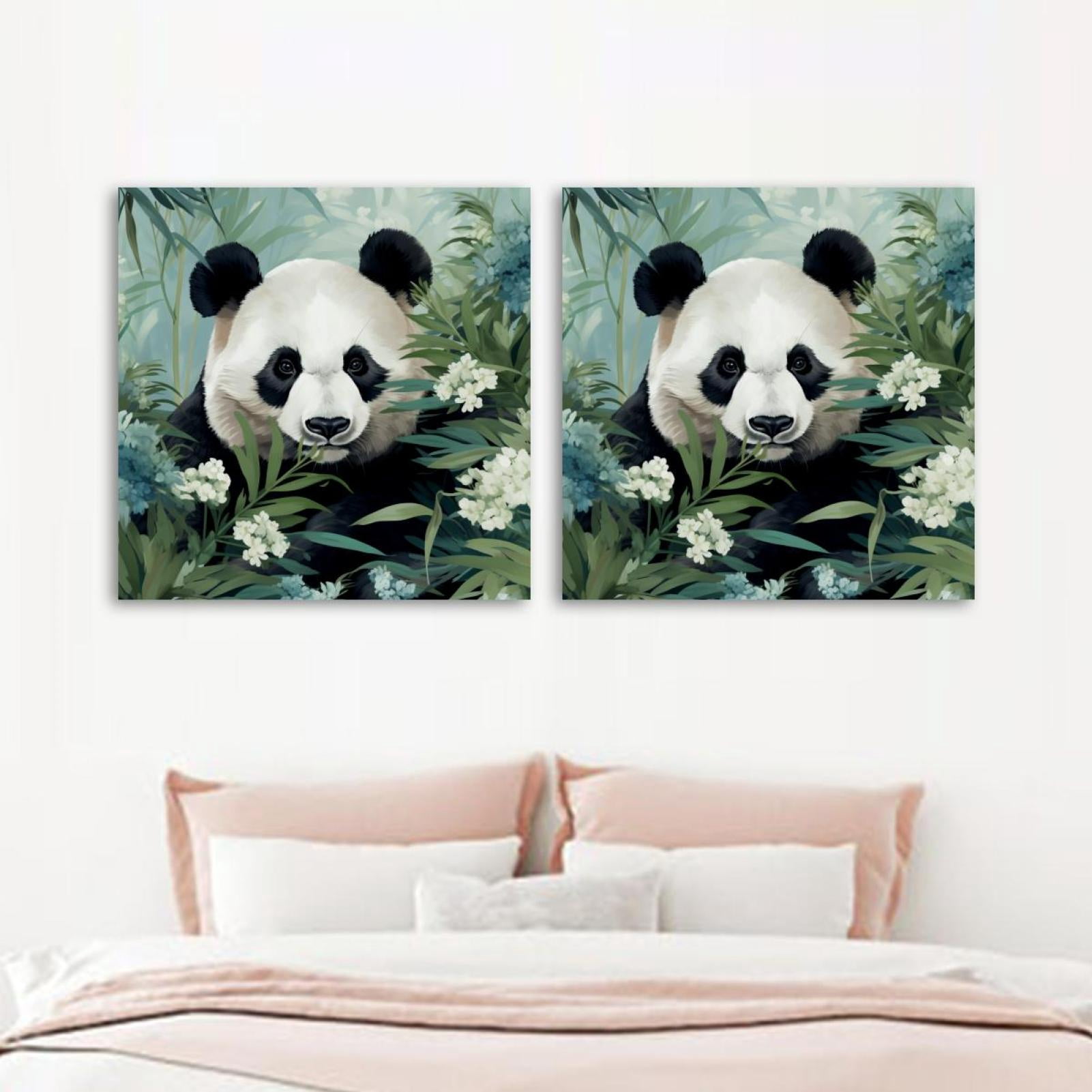 OWNSERIES Panda Pattern 2PC Canvas Wall Art Paintings for Living Room ...
