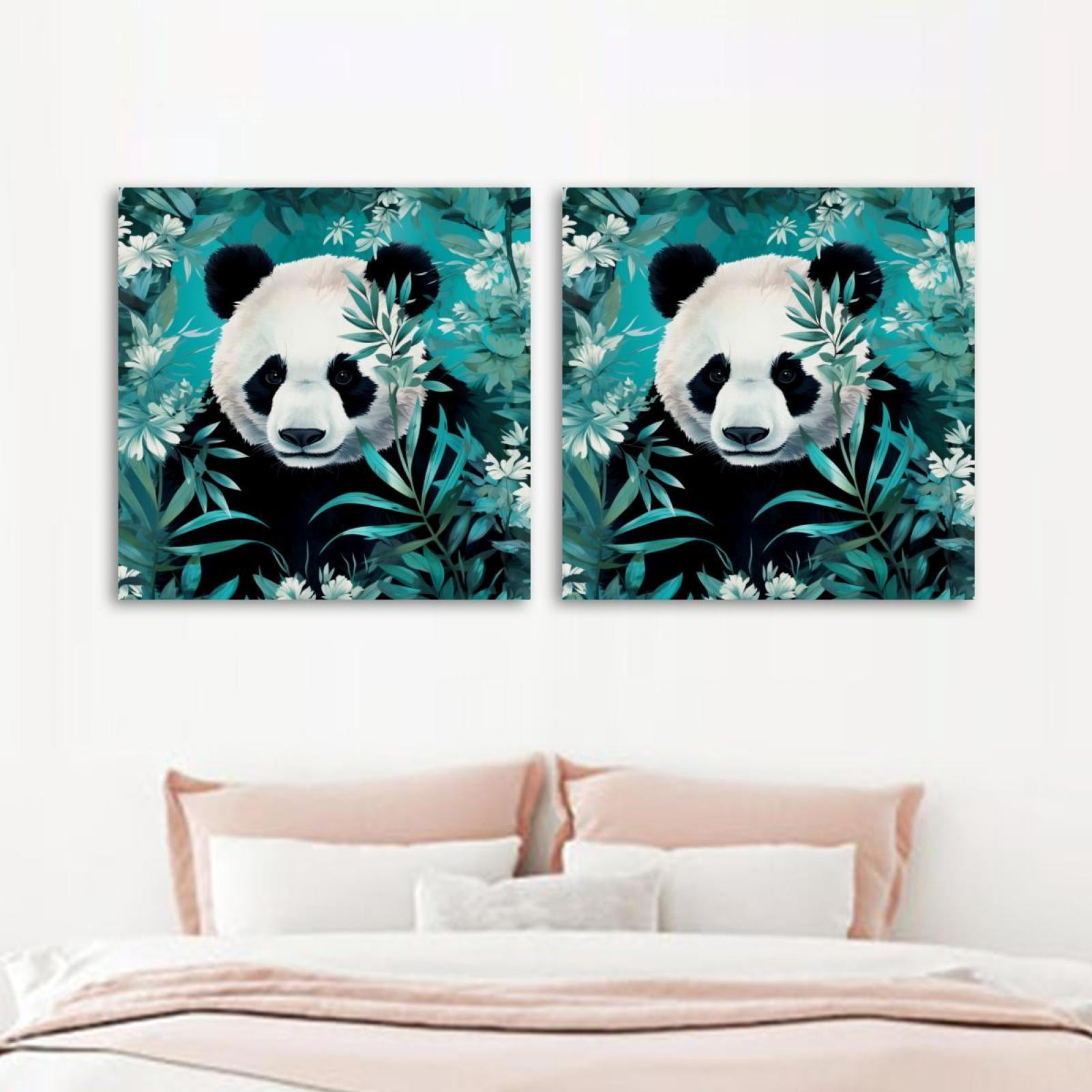 OWNSERIES Panda Pattern 2PC Canvas Wall Art Paintings for Living Room ...