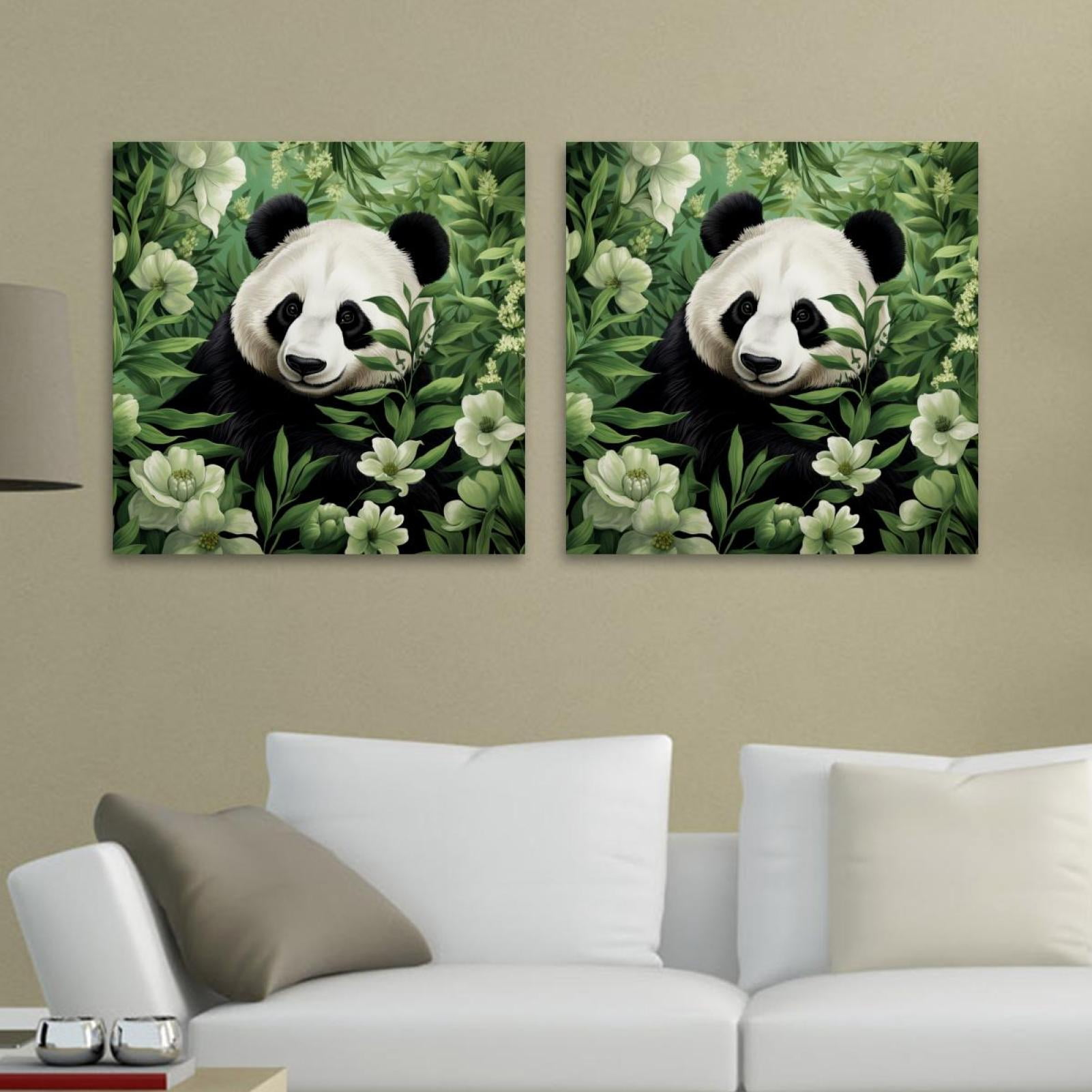 OWNSERIES Panda Pattern 2PC Canvas Wall Art Paintings for Living Room ...