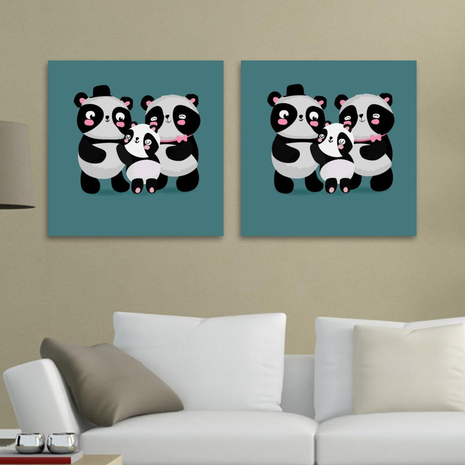 OWNSERIES Panda Pattern 2PC Canvas Wall Art Paintings for Living Room ...