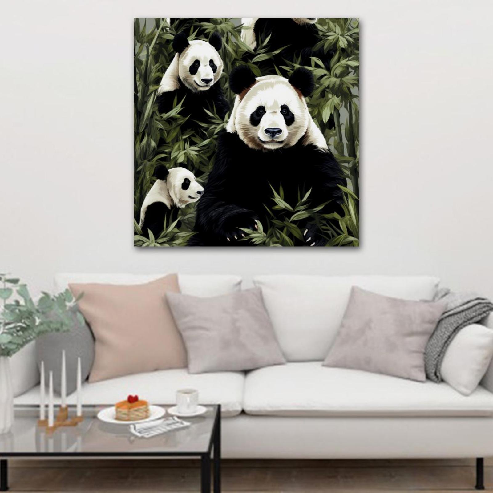 OWNSERIES Panda Pattern Canvas Wall Art Paintings for Living Room ...