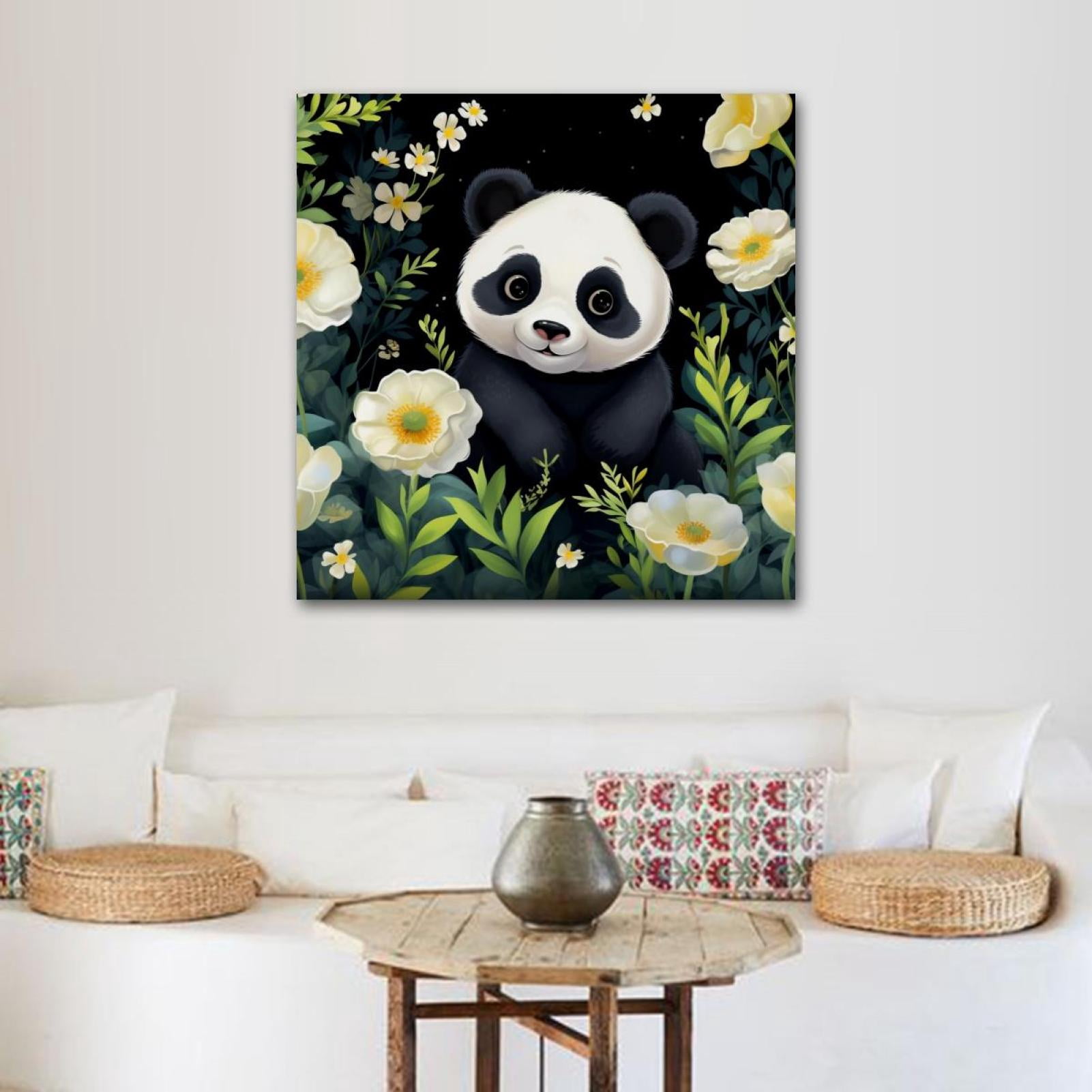 OWNSERIES Panda Pattern Pattern Canvas Wall Art Paintings for Living ...