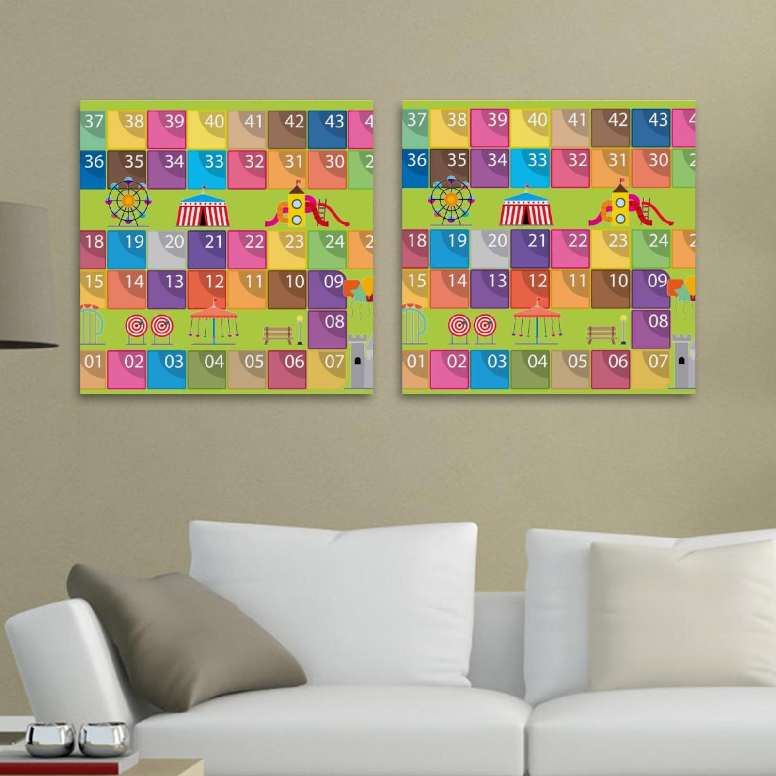 OWNSERIES Park Game Pattern 2PC Canvas Wall Art Paintings for Living ...