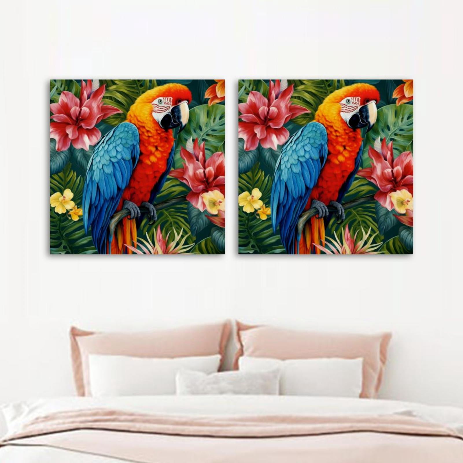 OWNSERIES Parrot Pattern Pattern 2PC Canvas Wall Art Paintings for ...