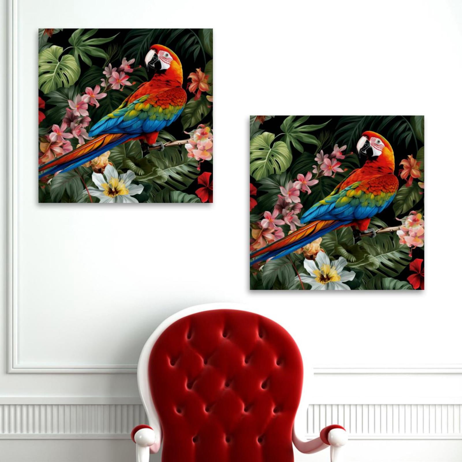 OWNSERIES Parrot Pattern 2PC Canvas Wall Art Paintings for Living Room ...