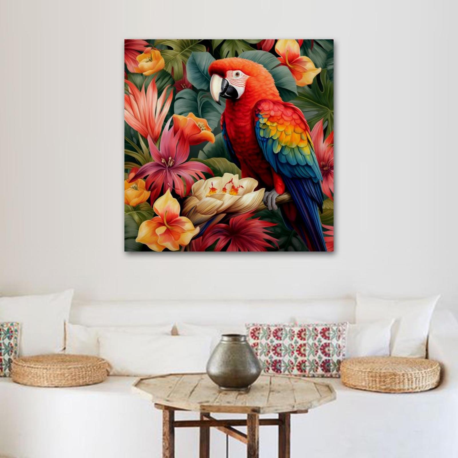 OWNSERIES Parrot Pattern Pattern Canvas Wall Art Paintings for Living ...