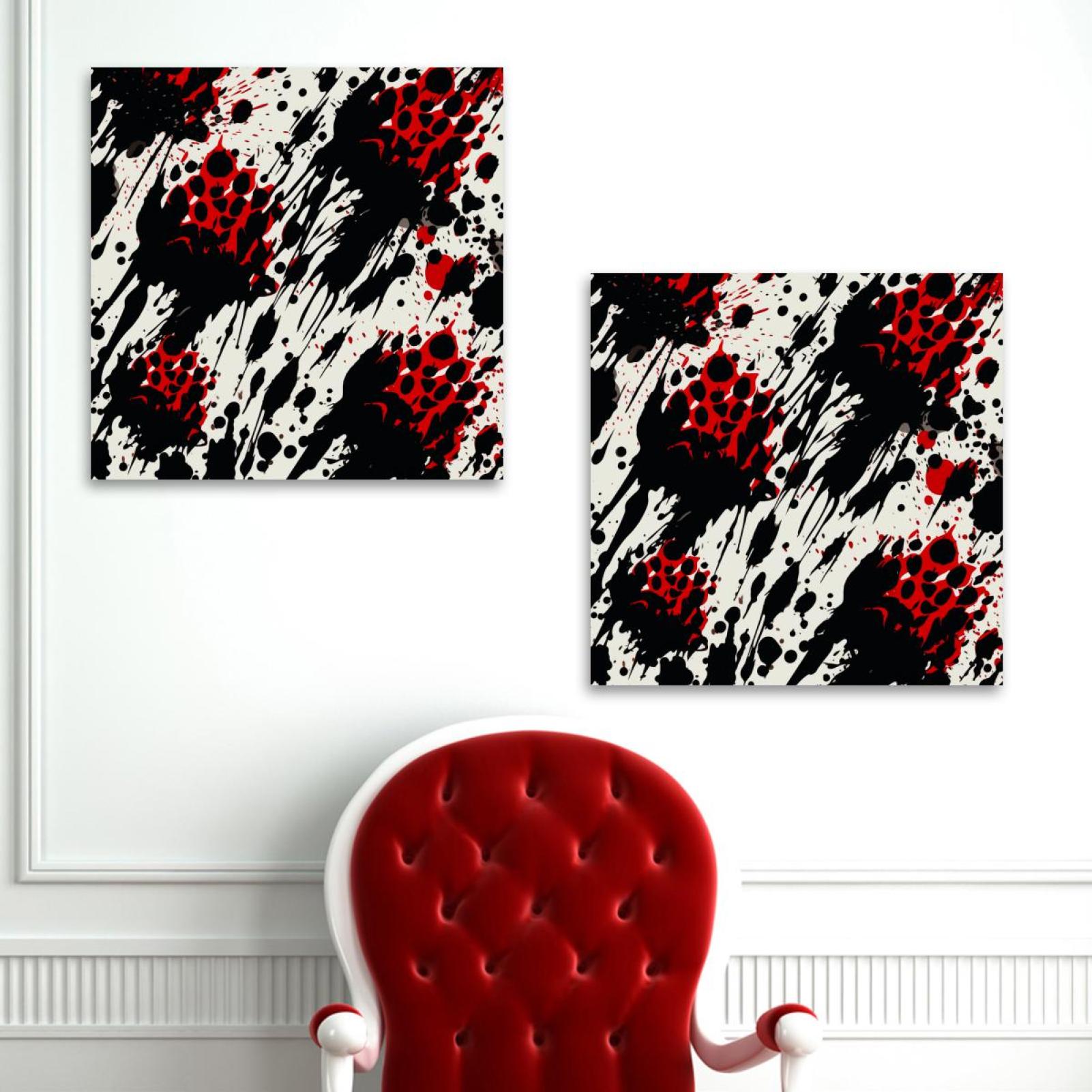 OWNSERIES Paw Prints Pattern 2PC Canvas Wall Art Paintings for Living ...