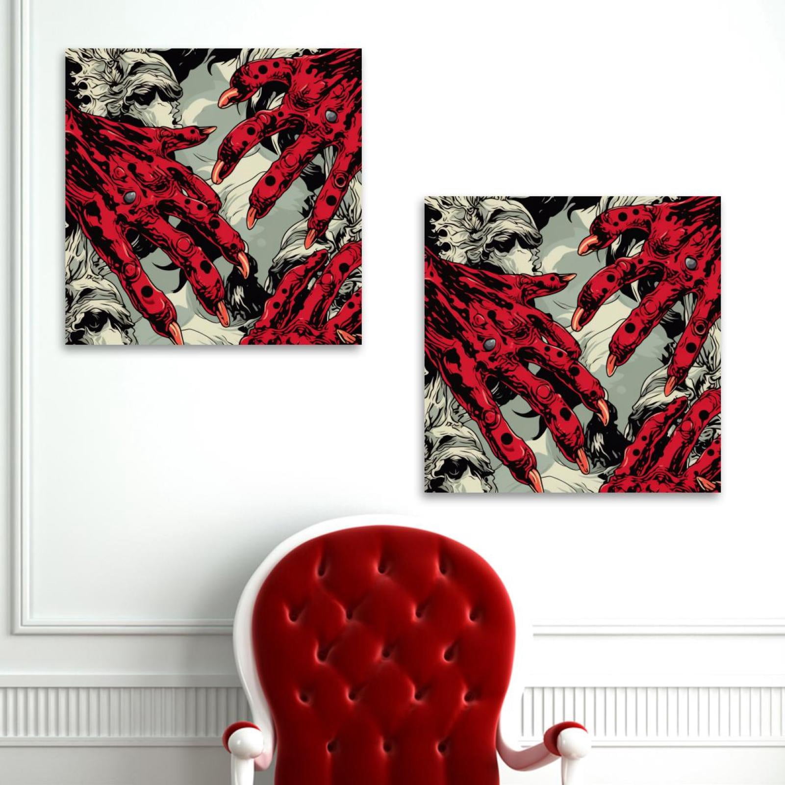 OWNSERIES Paw Prints Pattern 2PC Canvas Wall Art Paintings for Living ...