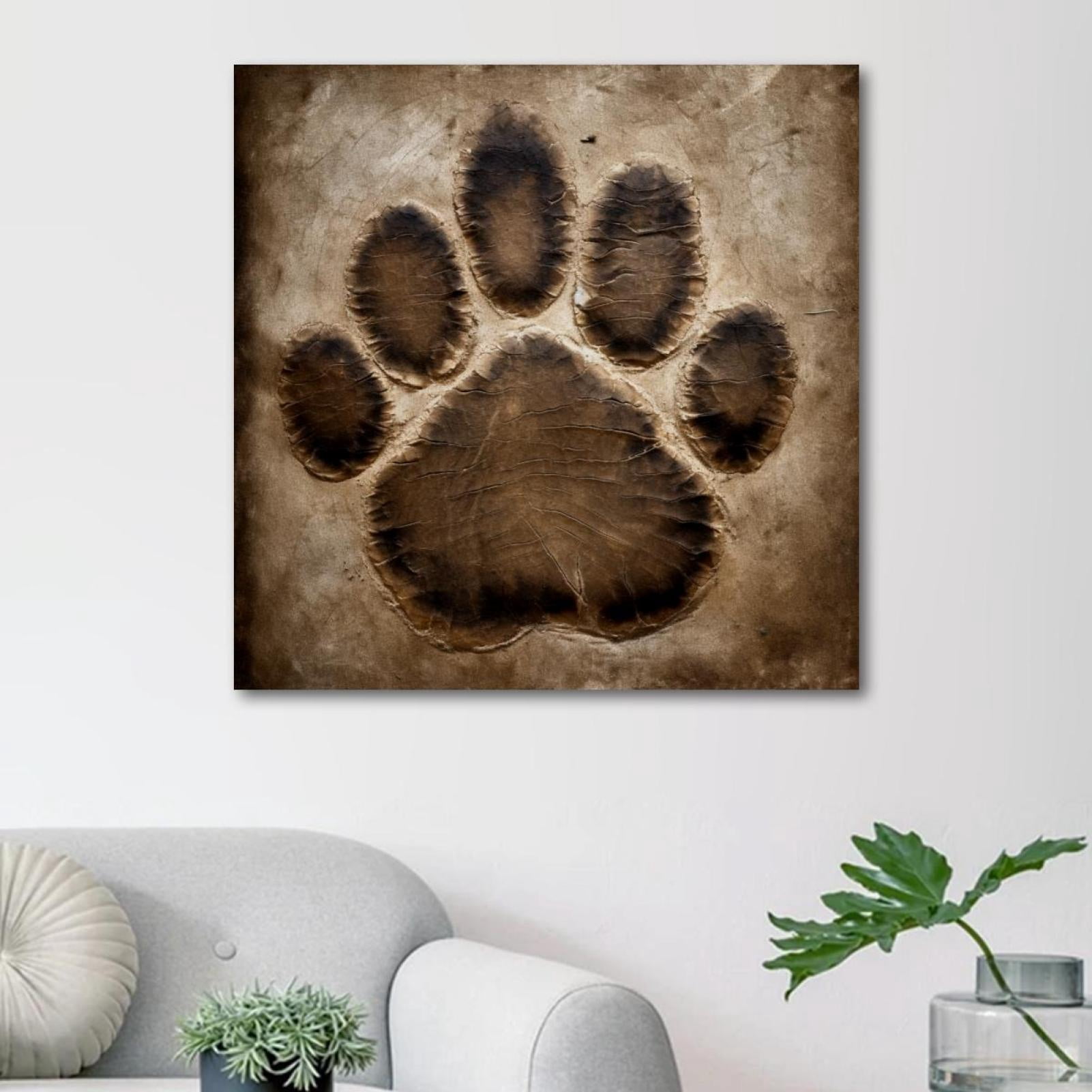 OWNSERIES Paw Prints Pattern Canvas Wall Art Paintings for Living Room ...