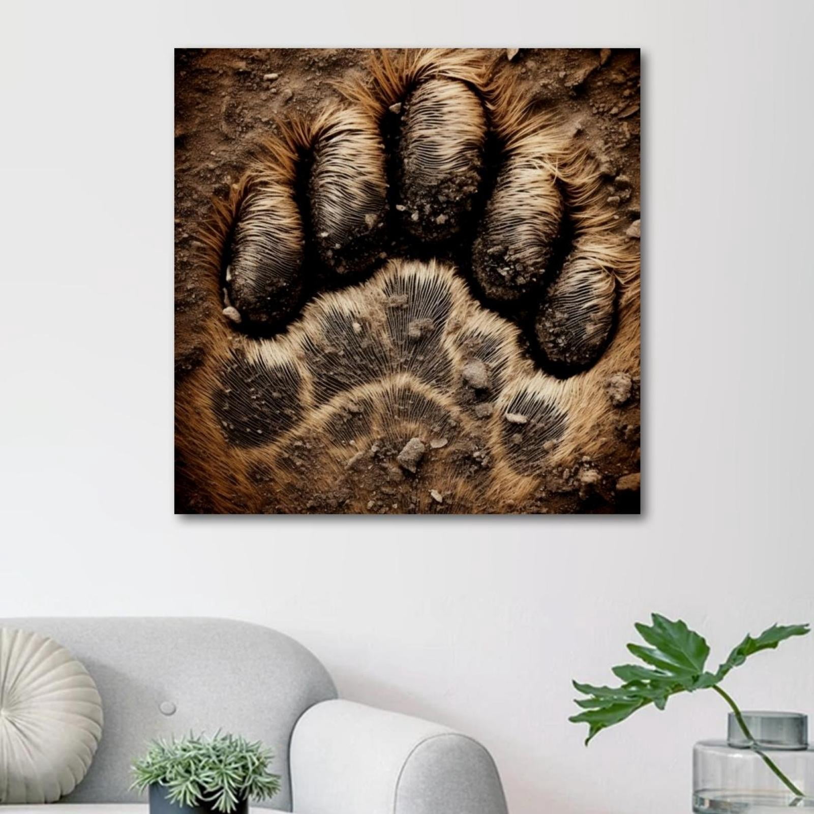 OWNSERIES Paw Prints Pattern Canvas Wall Art Paintings for Living Room ...